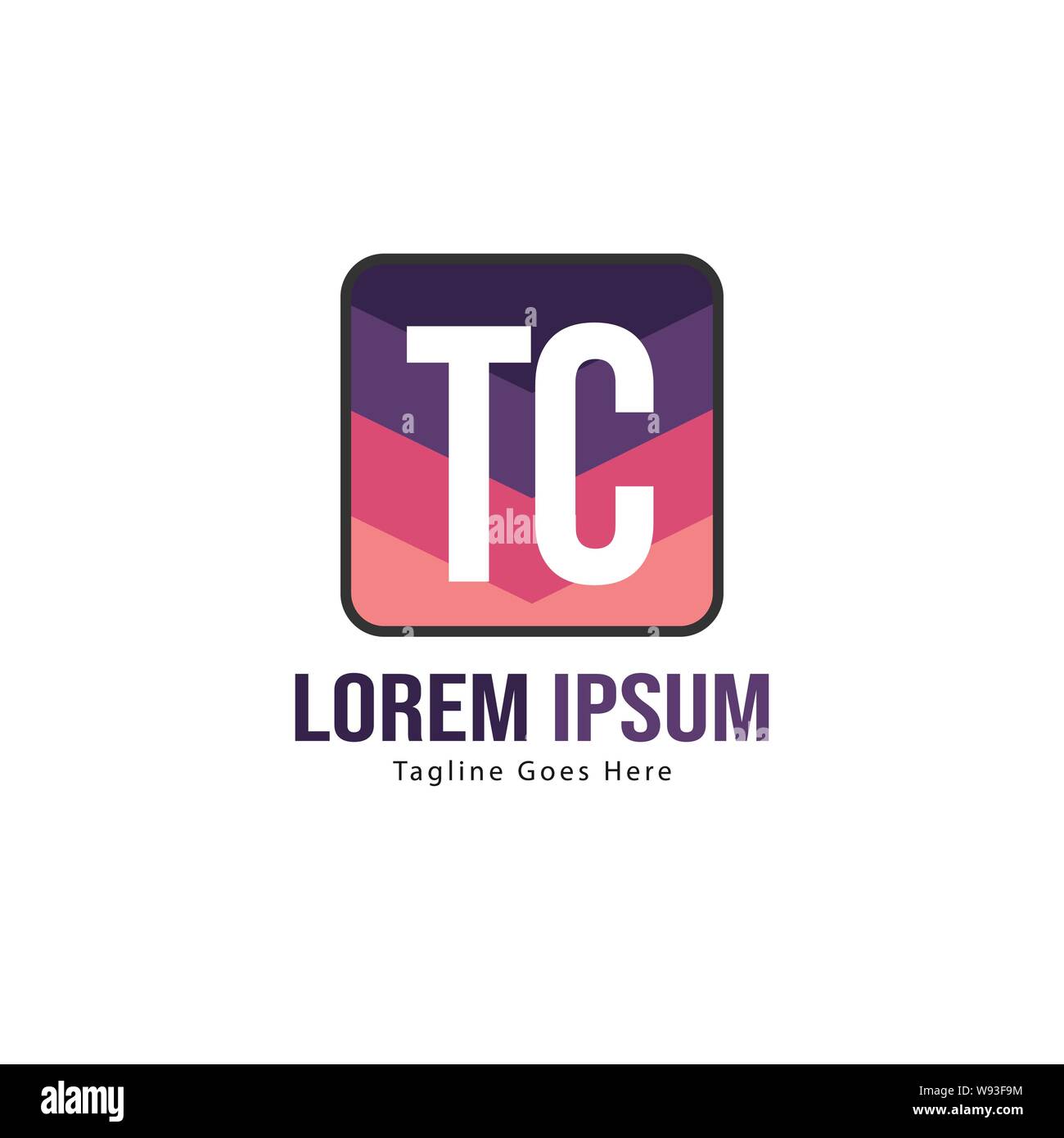 Initial TC logo template with modern frame. Minimalist TC letter logo ...