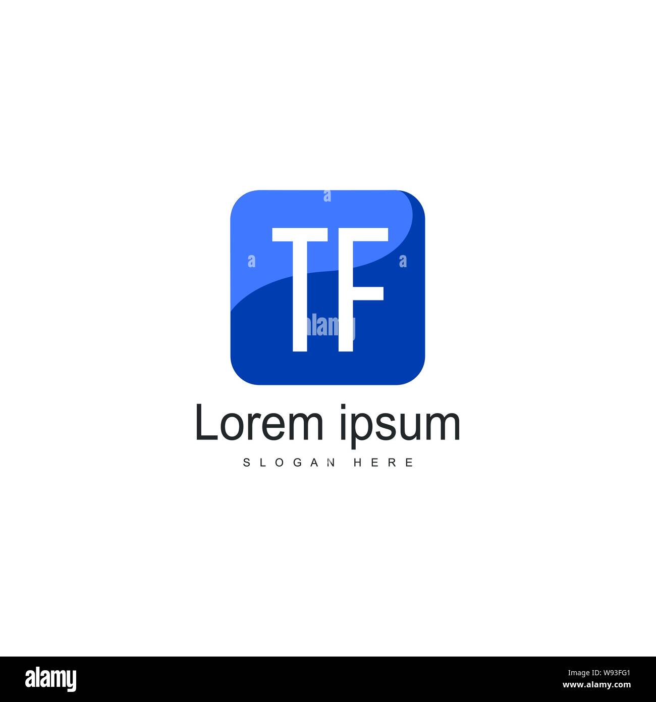 Initial TF logo template with modern frame. Minimalist TF letter logo ...