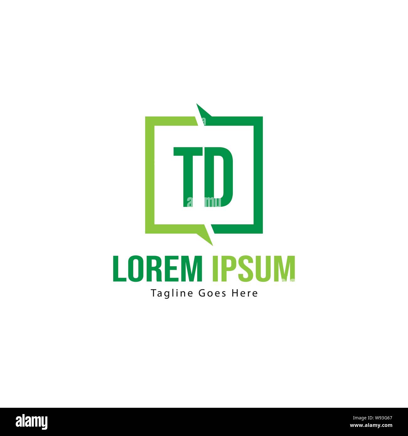 Initial TD logo template with modern frame. Minimalist TD letter logo ...