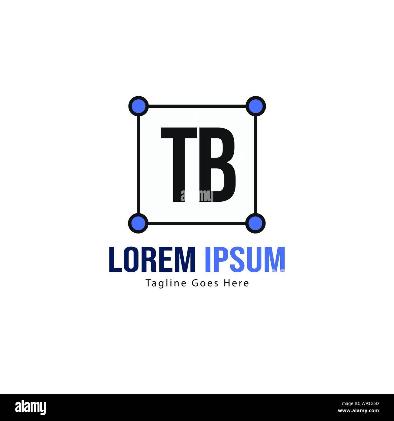 Initial TB logo template with modern frame. Minimalist TB letter logo ...