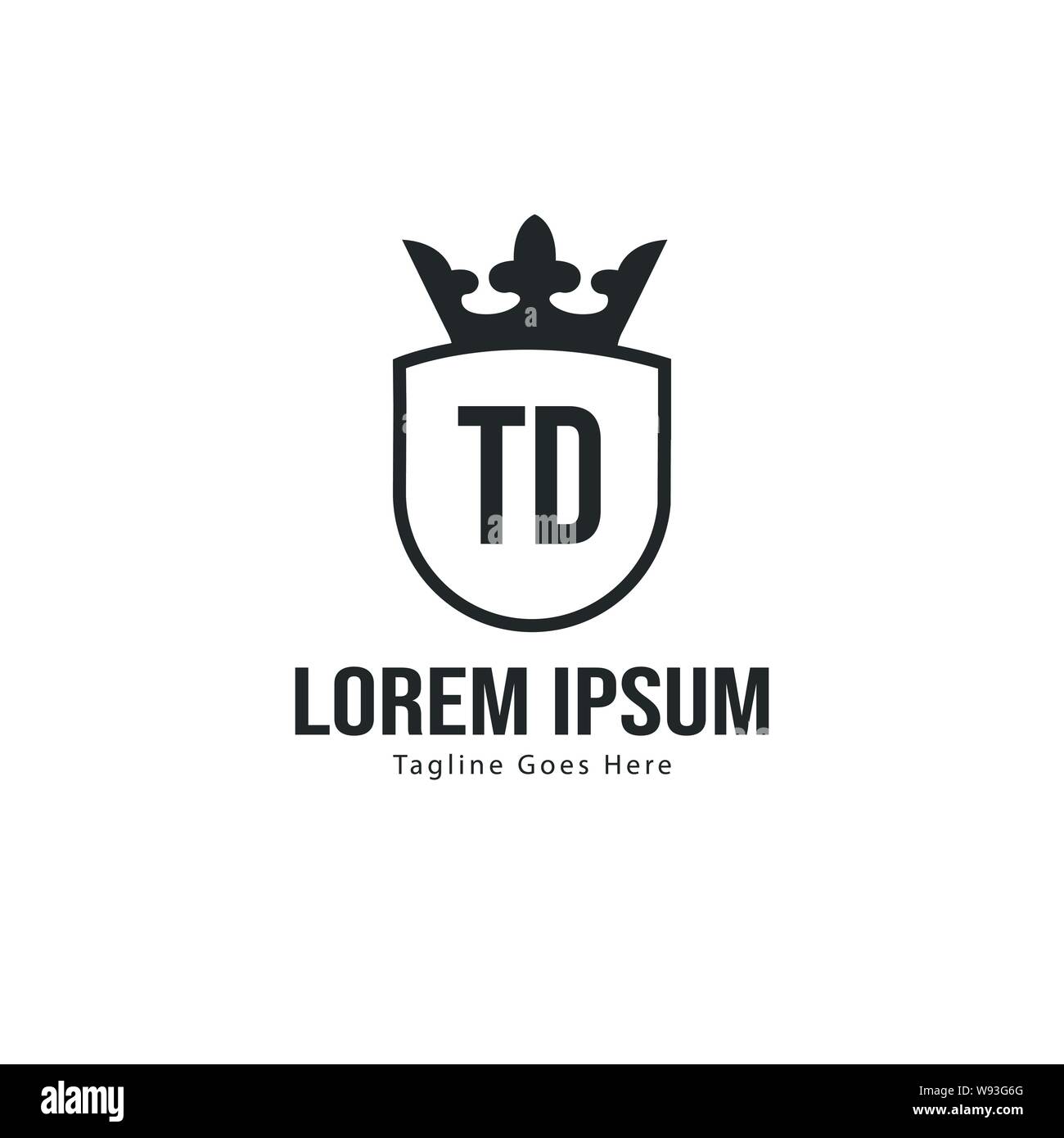 Initial TD logo template with modern frame. Minimalist TD letter logo ...