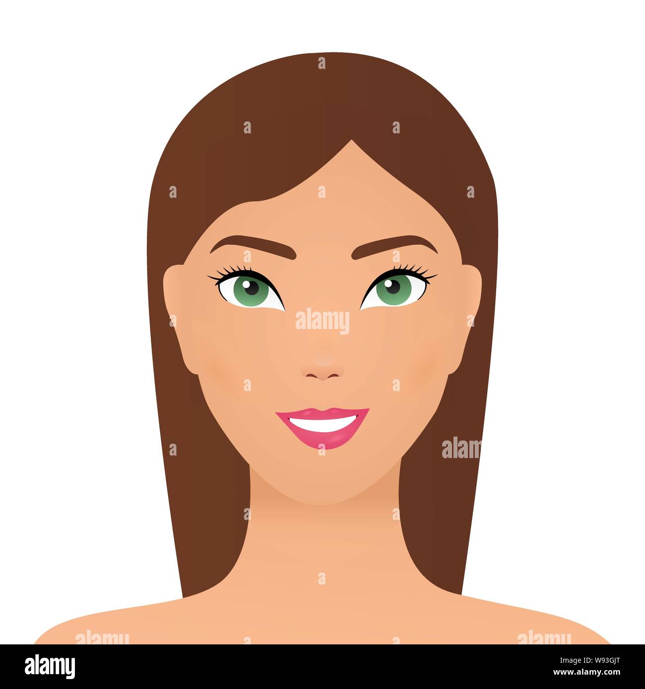 Attractive Asian Woman Concept Skin Care Image On White Background