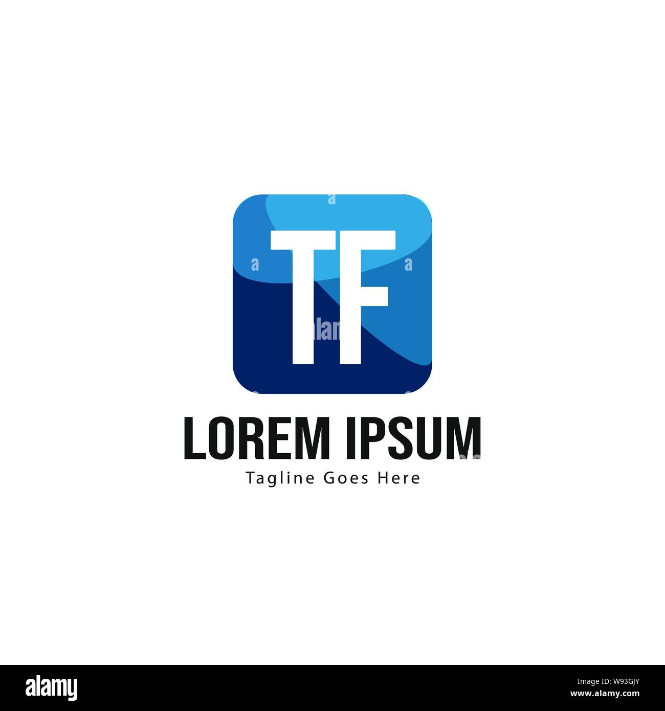 Initial TF logo template with modern frame. Minimalist TF letter logo ...