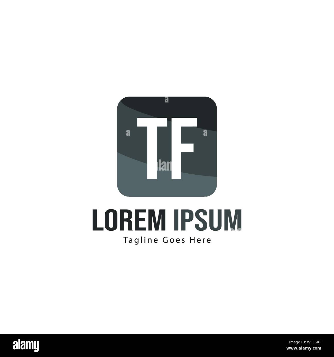 Initial TF logo template with modern frame. Minimalist TF letter logo ...