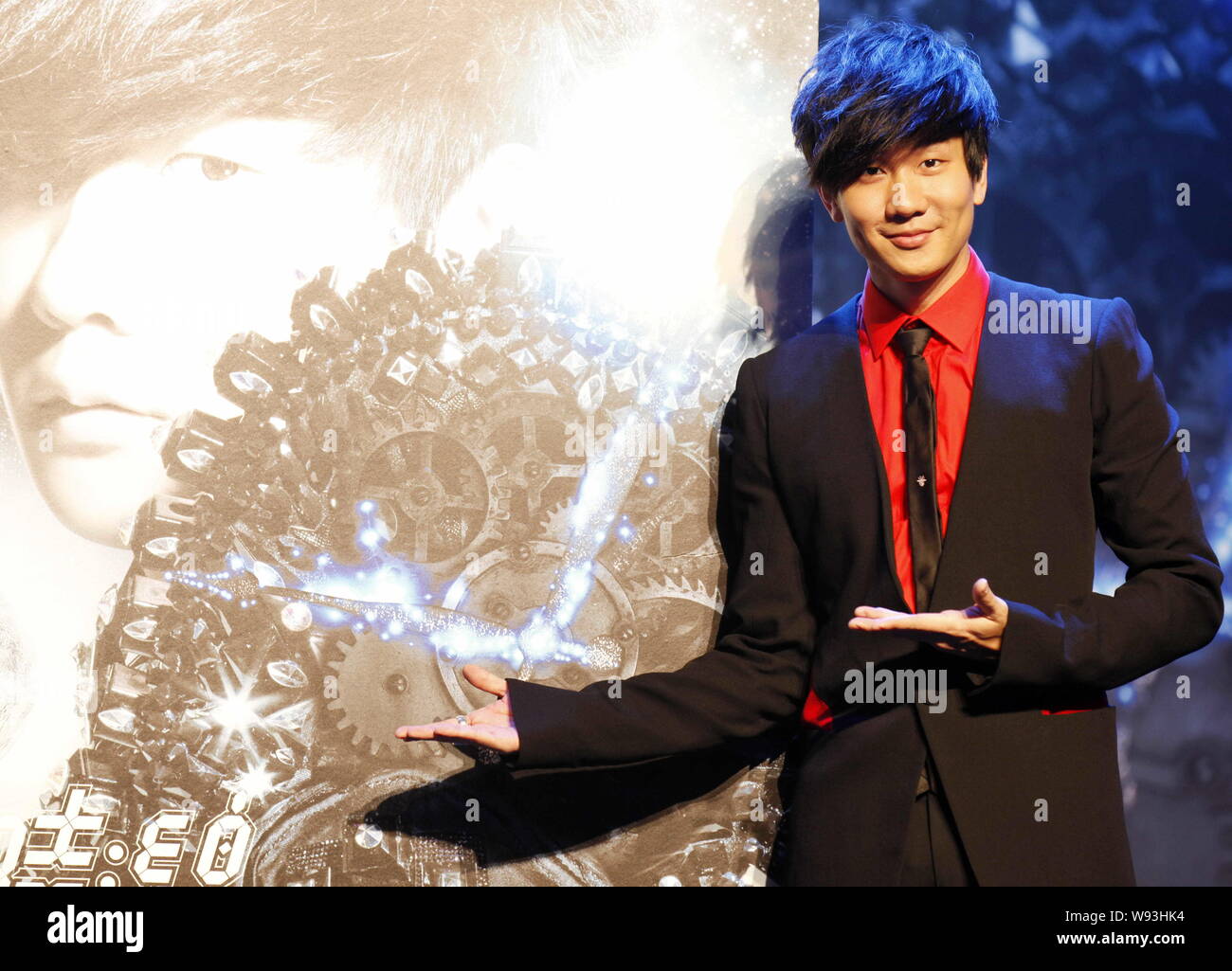 Singaporean singer JJ Lin poses at a press conference for his concert ...