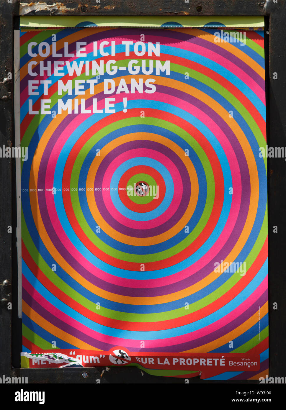 Multicoloured target depicted in the poster designed to stick used ...