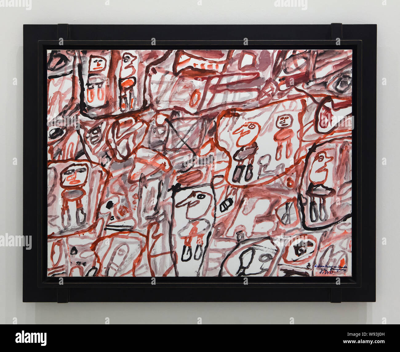 Painting 'Site with Seven Figures' by French modernist painter Jean ...