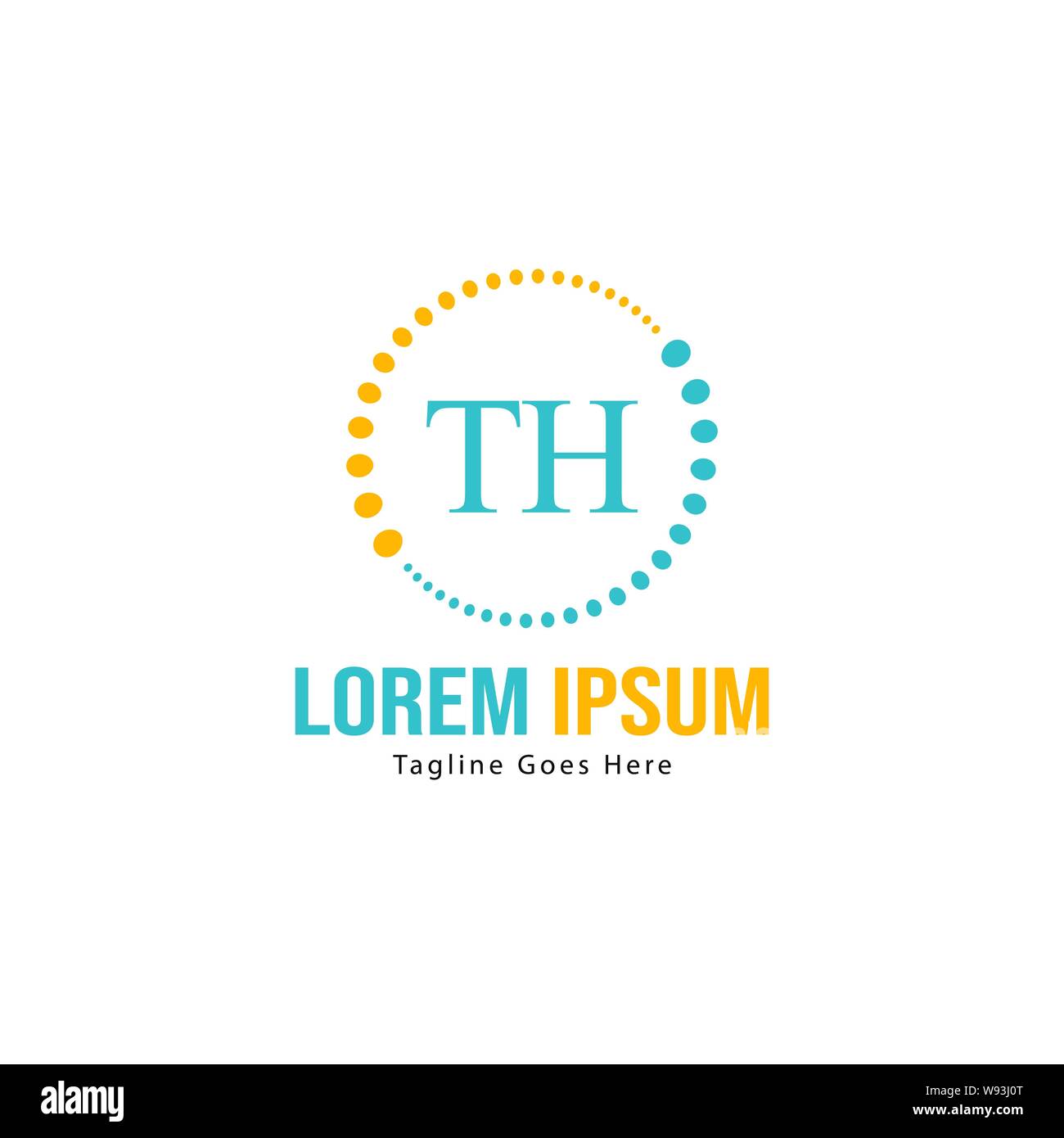 Initial TH logo template with modern frame. Minimalist TH letter logo ...
