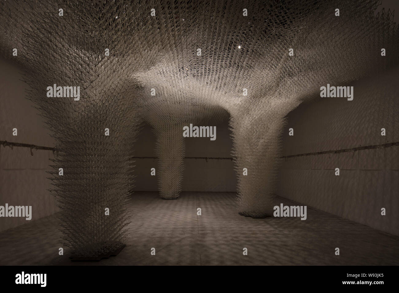 3D structure - dimly lit. Cloud Pergola at Venice Biennale 2018, Venice, Italy. Architect: Ai ...