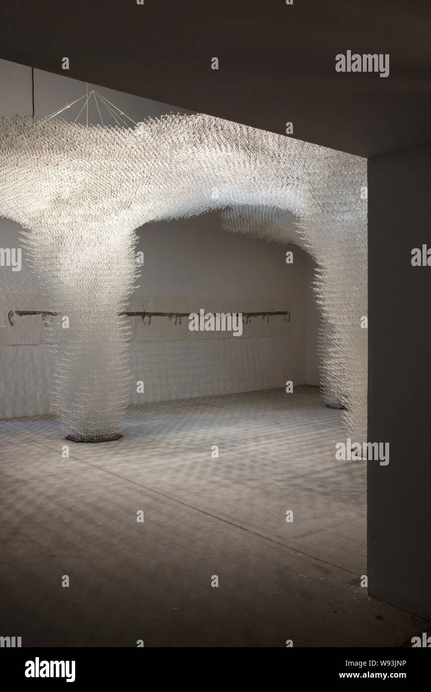 3D structure - lit from above, view from entrance. Cloud Pergola at Venice Biennale 2018, Venice ...