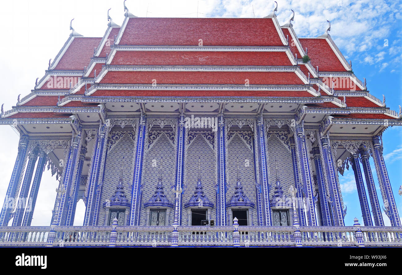 blue temple at Wat Paknam khaem Nu,Chanthaburi Province,Thailand Stock ...