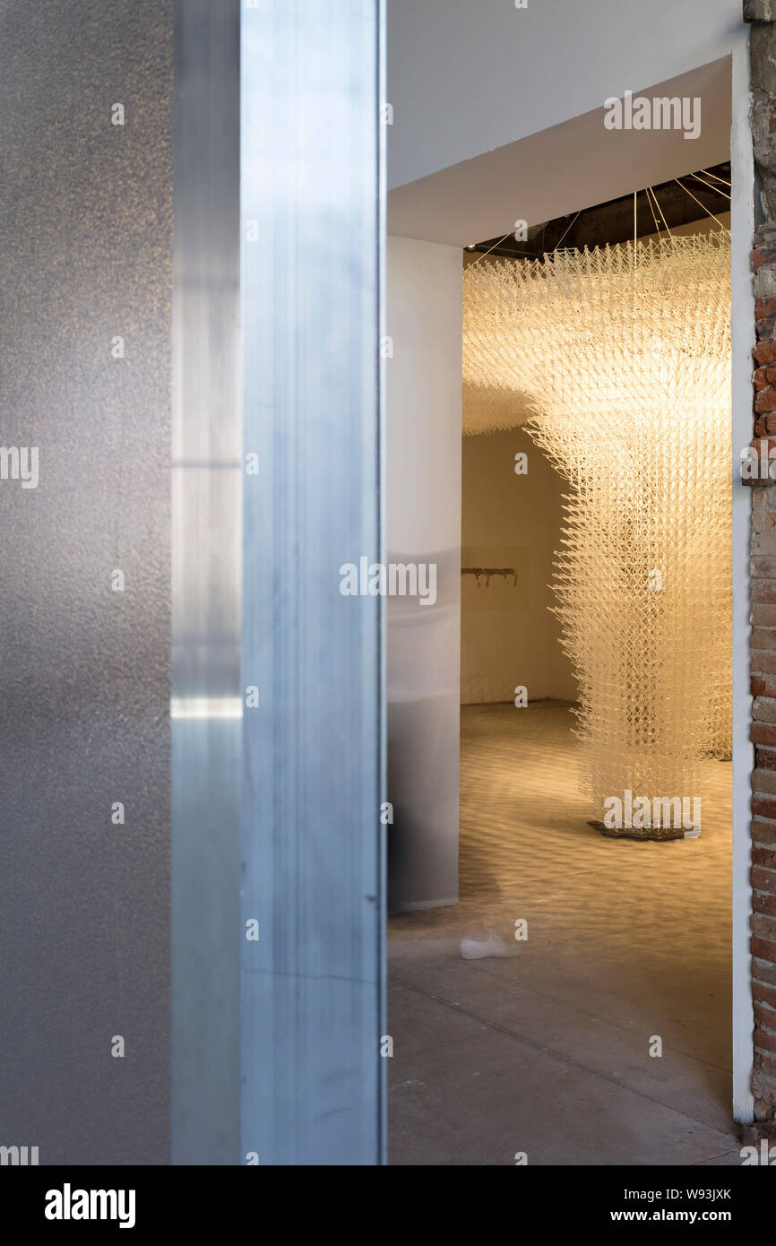 3D structure - lit from above, view from entrance. Cloud Pergola at Venice Biennale 2018, Venice ...