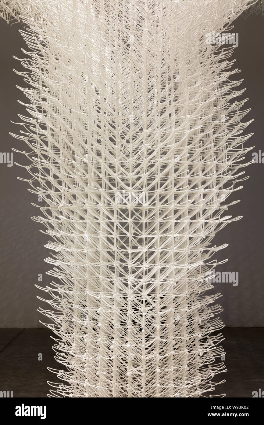 3D structure - lit from above and glowing. Cloud Pergola at Venice Biennale 2018, Venice, Italy ...