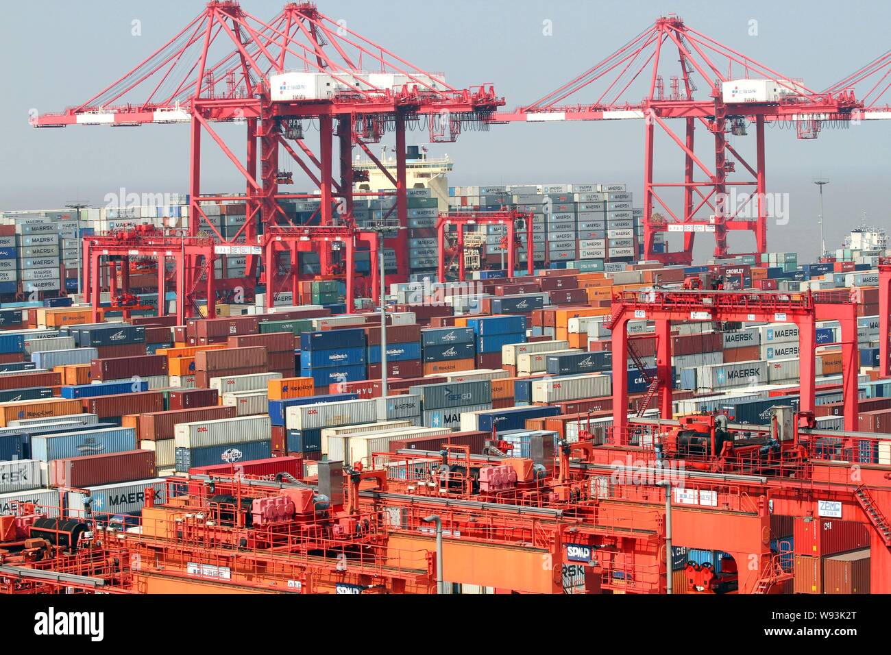 View of container terminals at Yangshan Deep-water Port, part of the ...