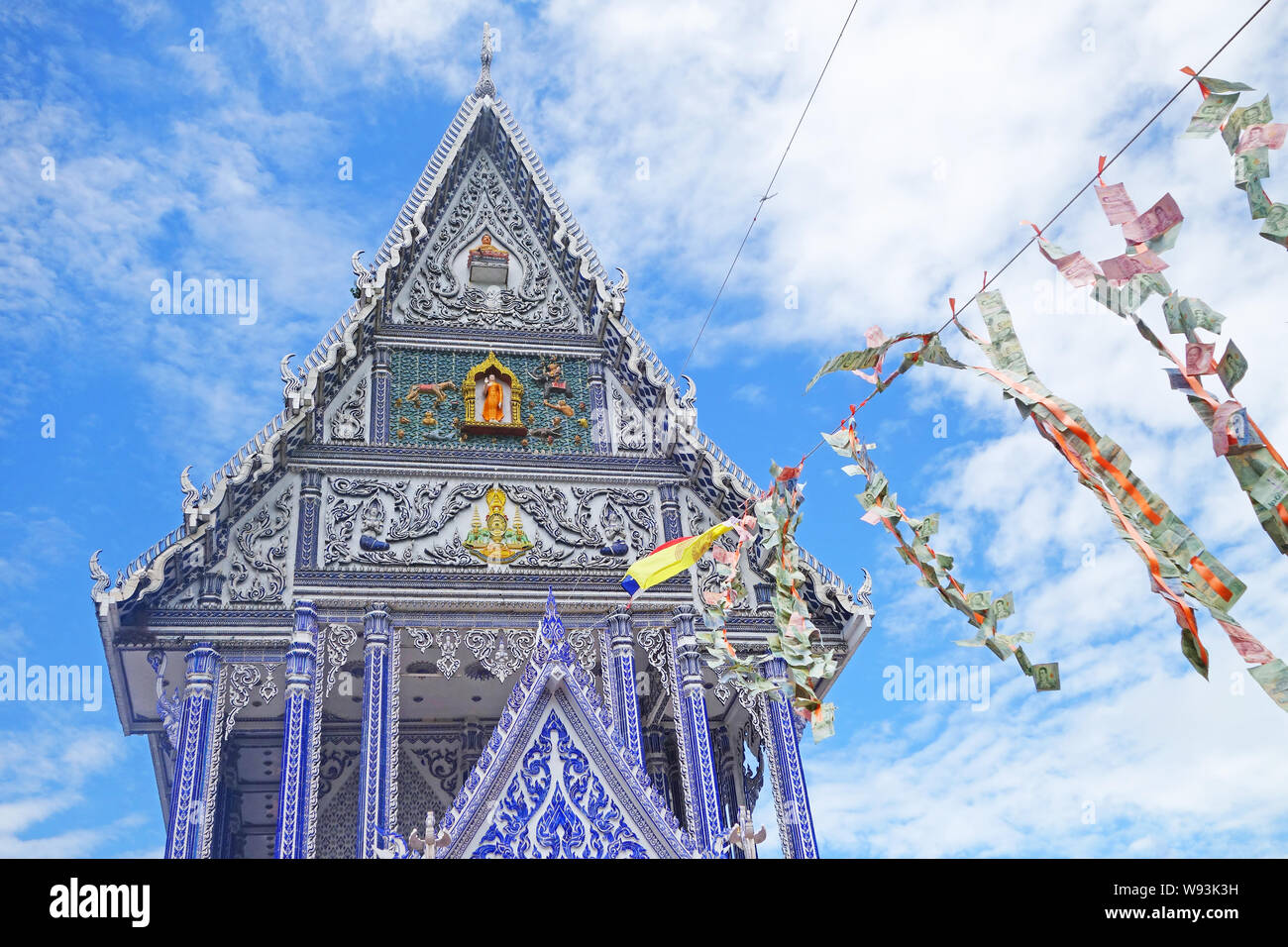 blue temple at Wat Paknam khaem Nu,Chanthaburi Province,Thailand Stock ...