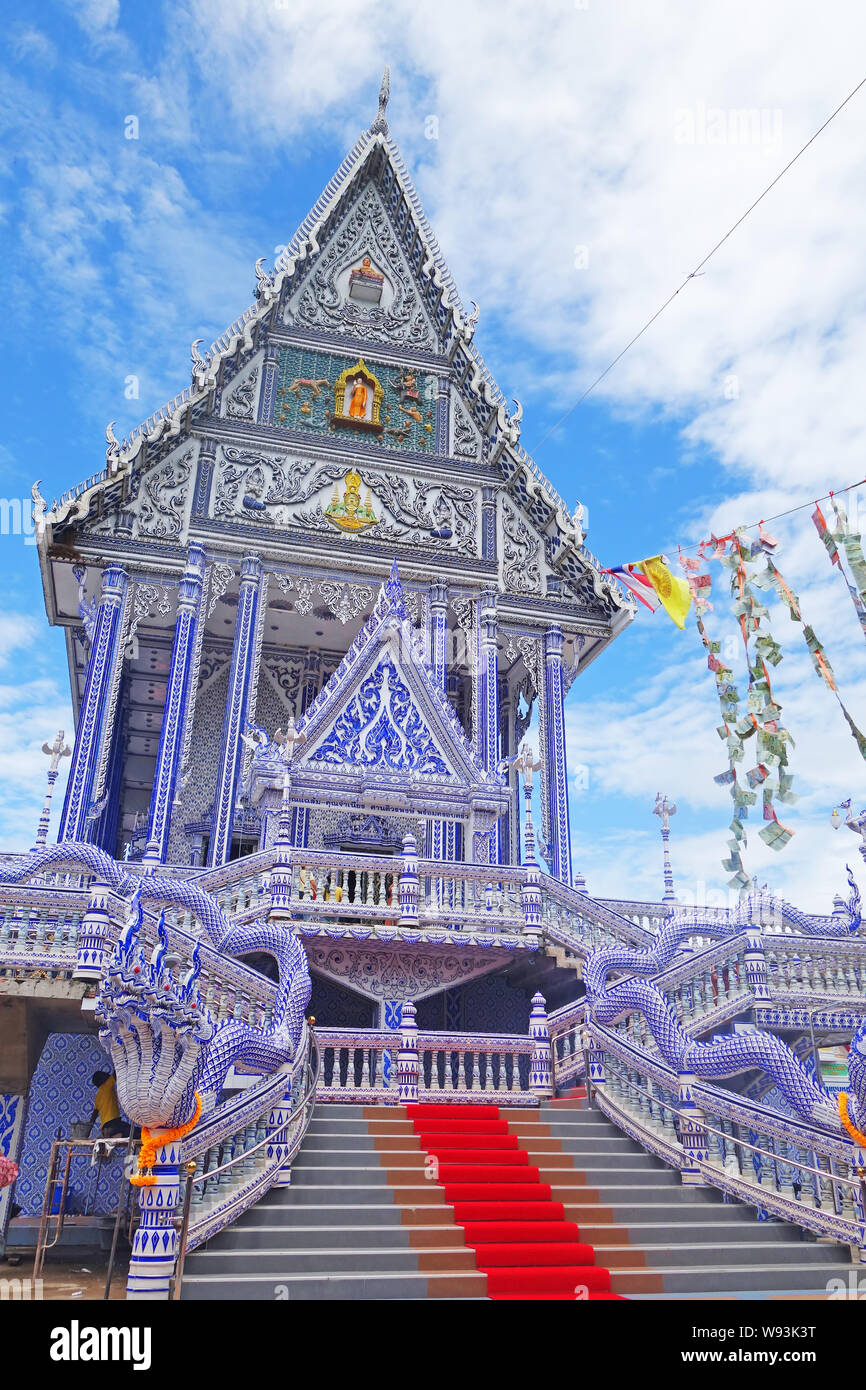 blue temple at Wat Paknam khaem Nu,Chanthaburi Province,Thailand Stock ...