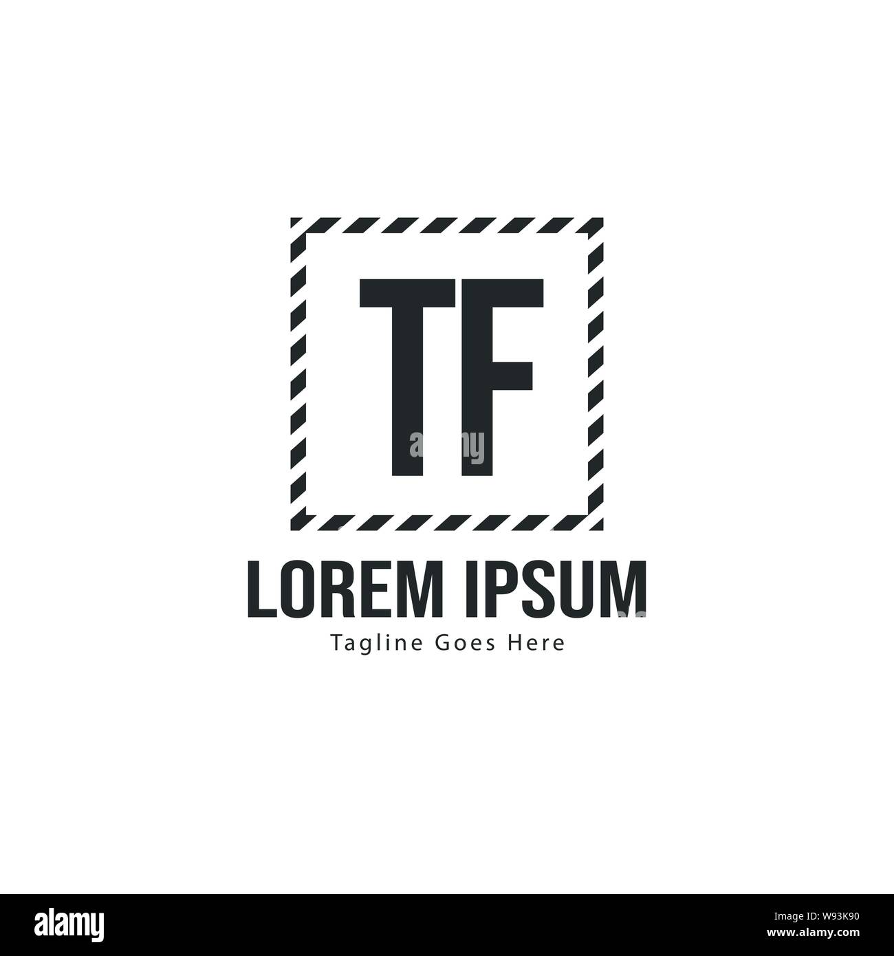 Initial TF logo template with modern frame. Minimalist TF letter logo ...