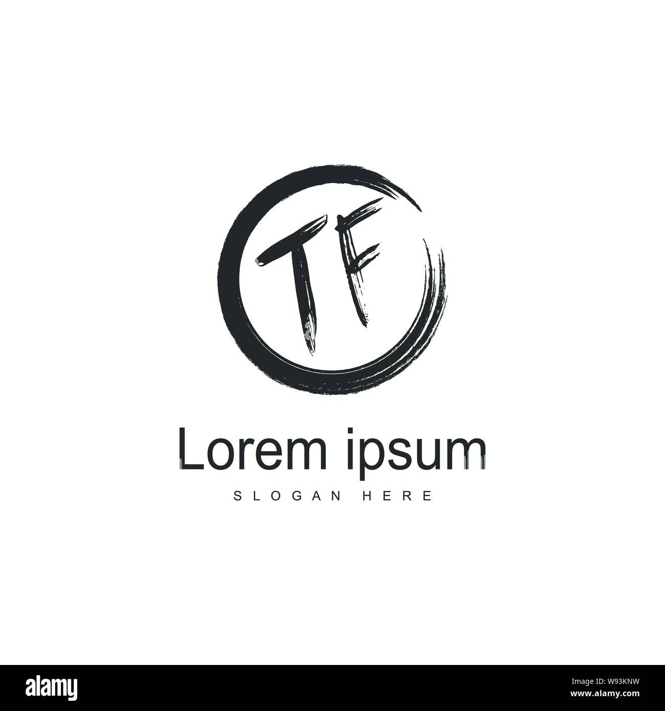 Initial TF logo template with modern frame. Minimalist TF letter logo ...