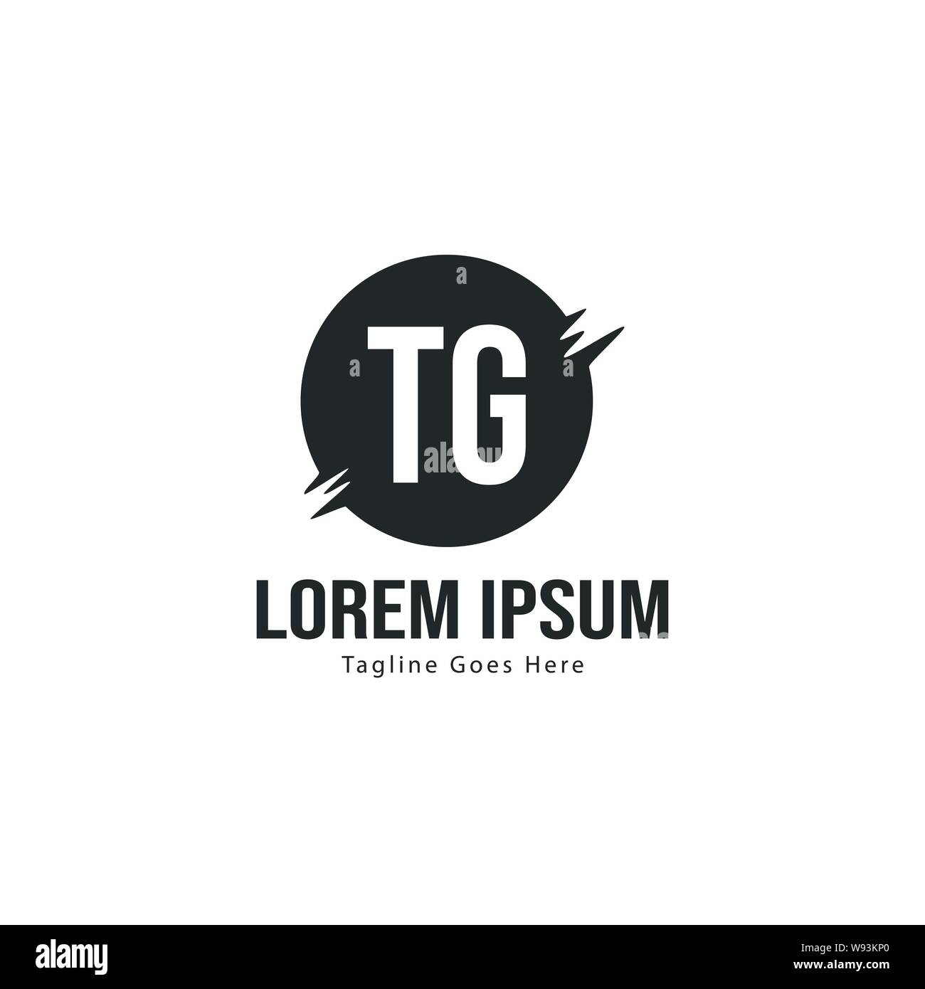 Initial TG logo template with modern frame. Minimalist TG letter logo ...