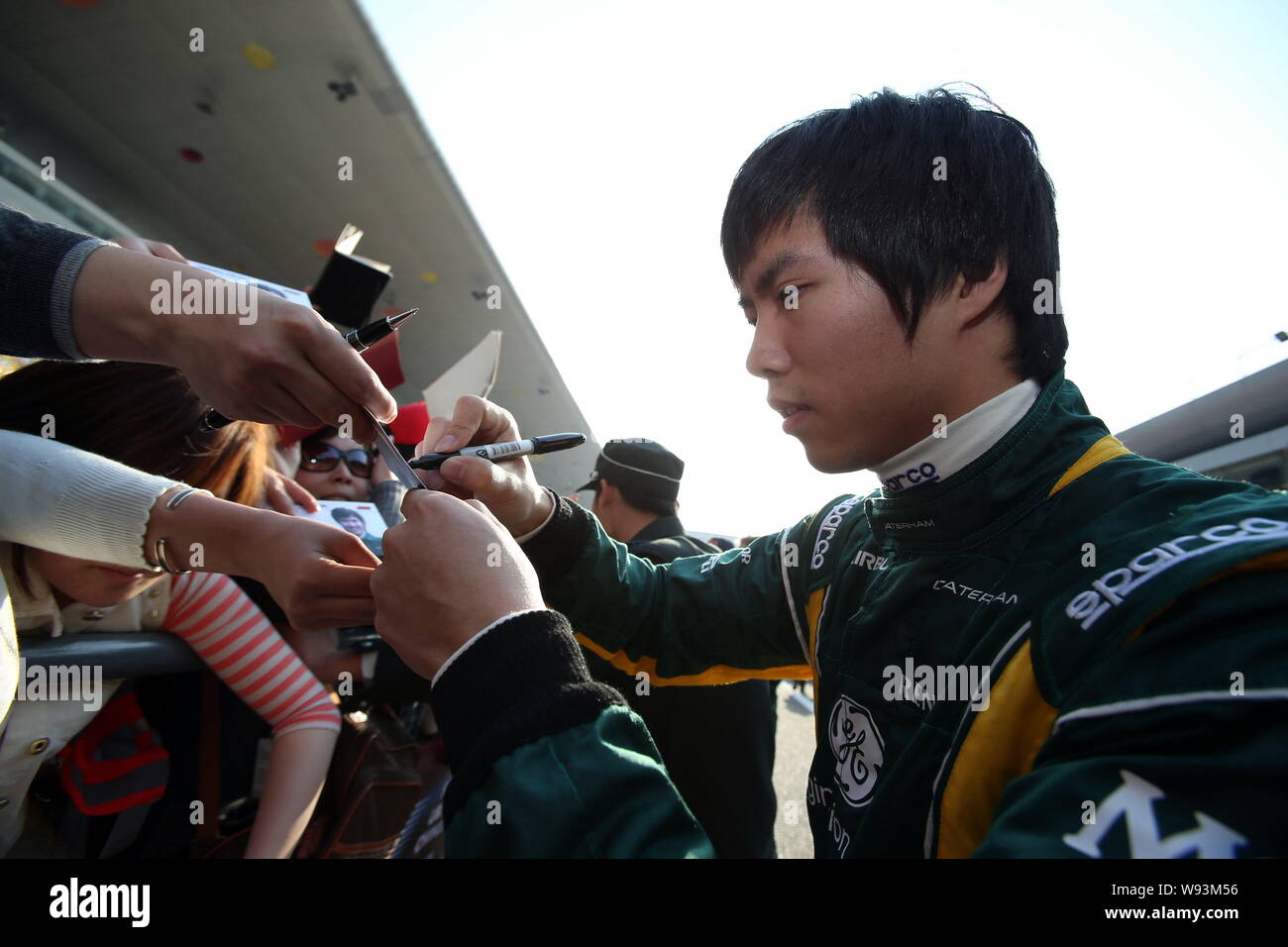 Caterham signs autographs for fans hi-res stock photography and images ...