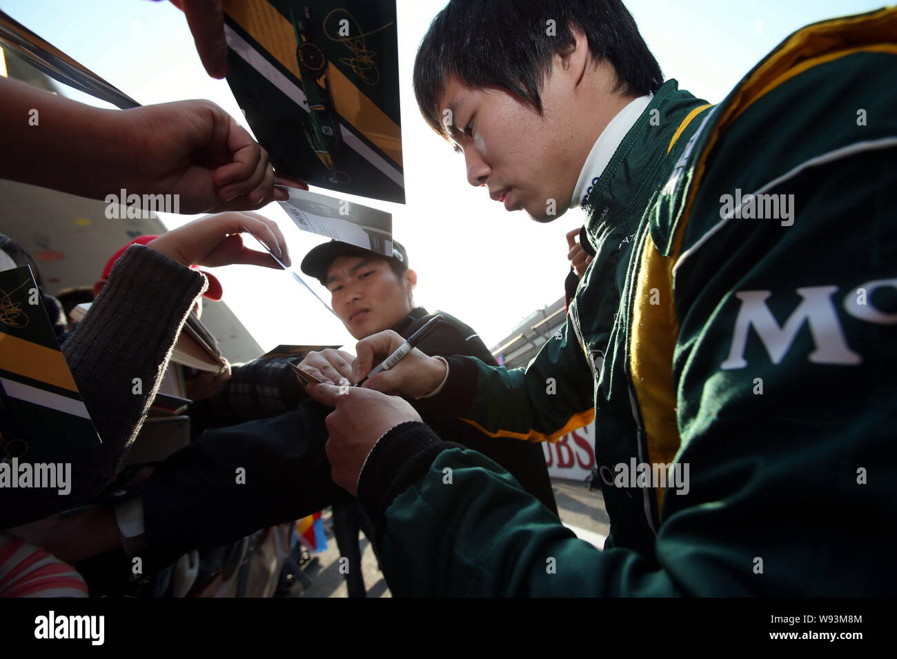 Caterham signs autographs for fans hi-res stock photography and images ...