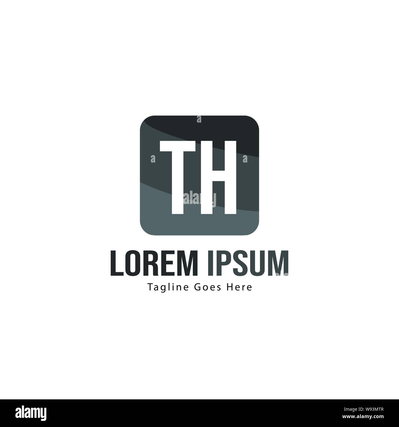 Initial TH logo template with modern frame. Minimalist TH letter logo ...