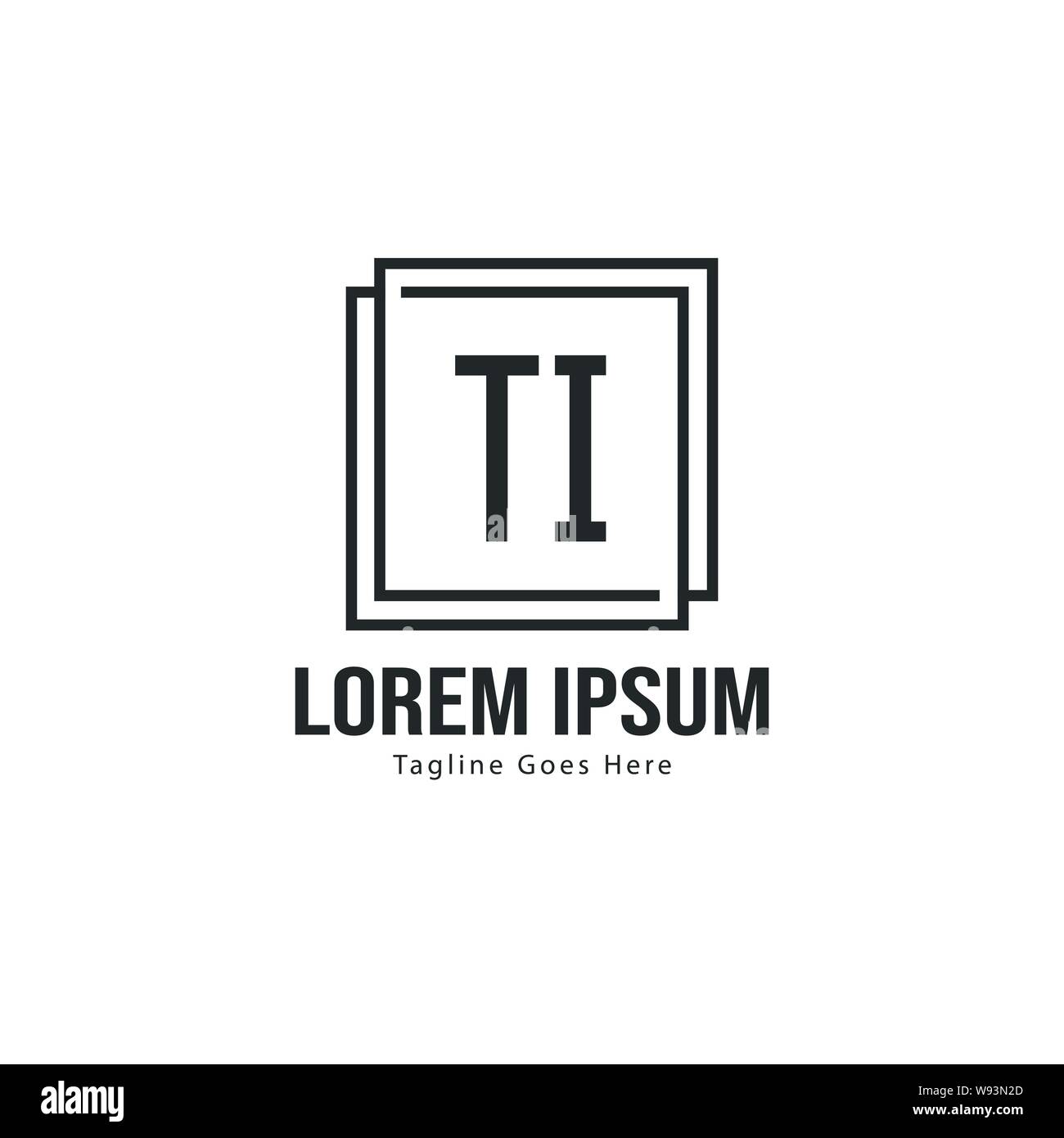 Initial TI logo template with modern frame. Minimalist TI letter logo ...
