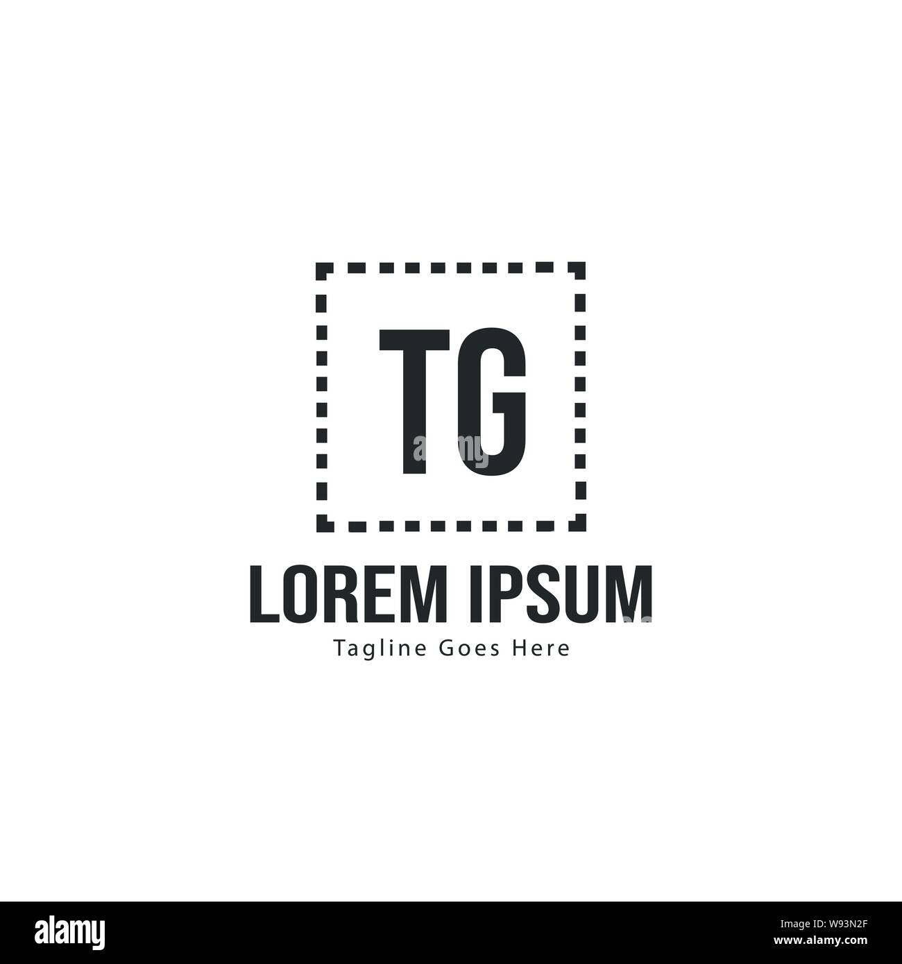 Initial TG logo template with modern frame. Minimalist TG letter logo ...