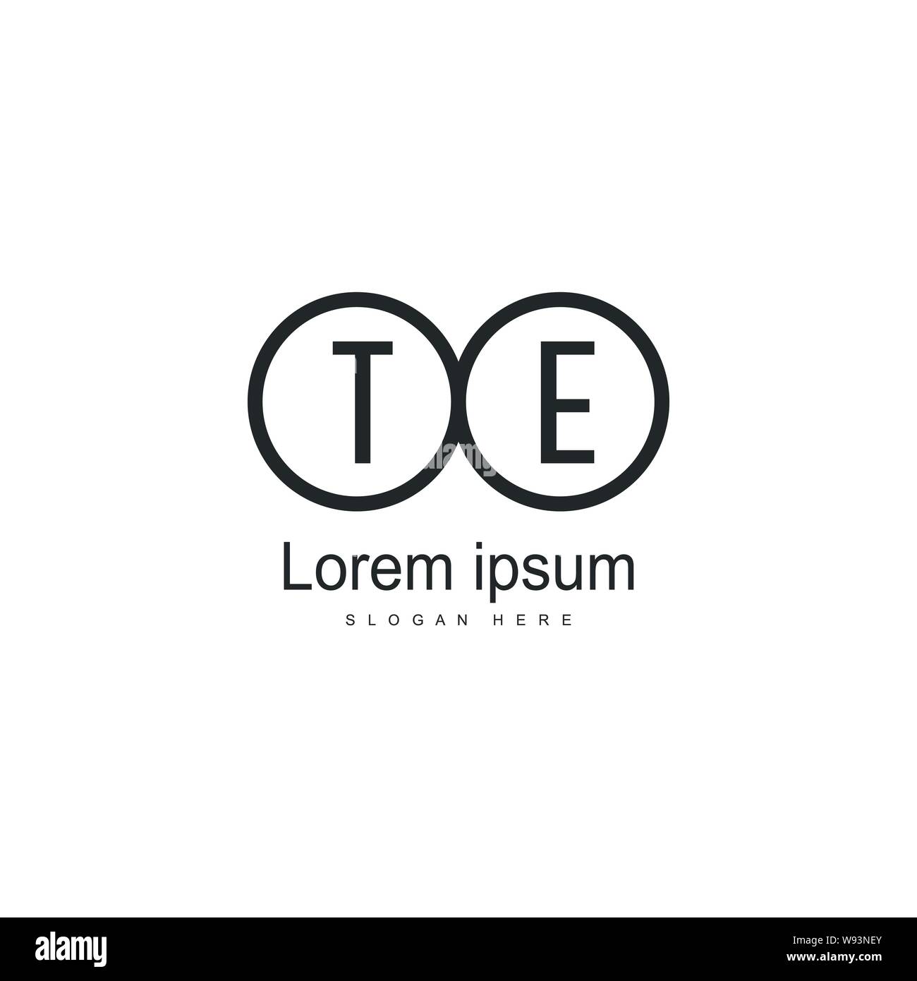 Initial TE logo template with modern frame. Minimalist TE letter logo ...