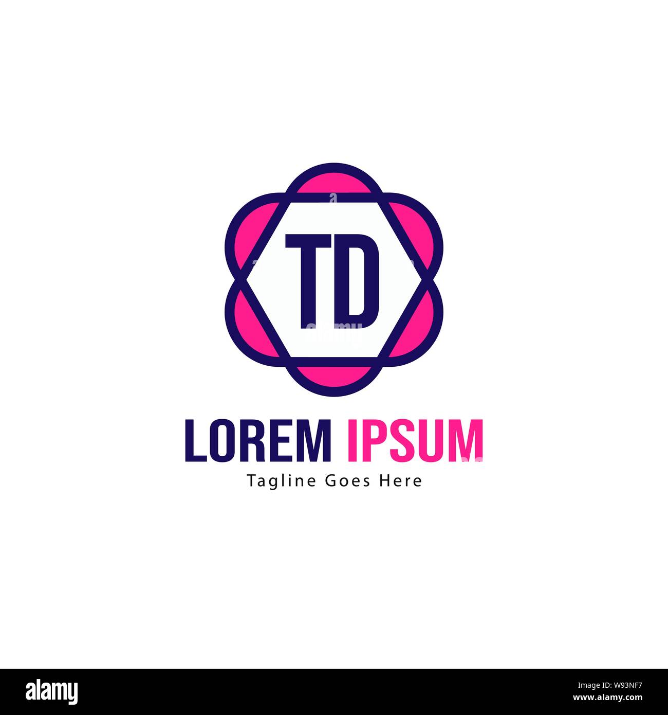 Initial TD logo template with modern frame. Minimalist TD letter logo ...