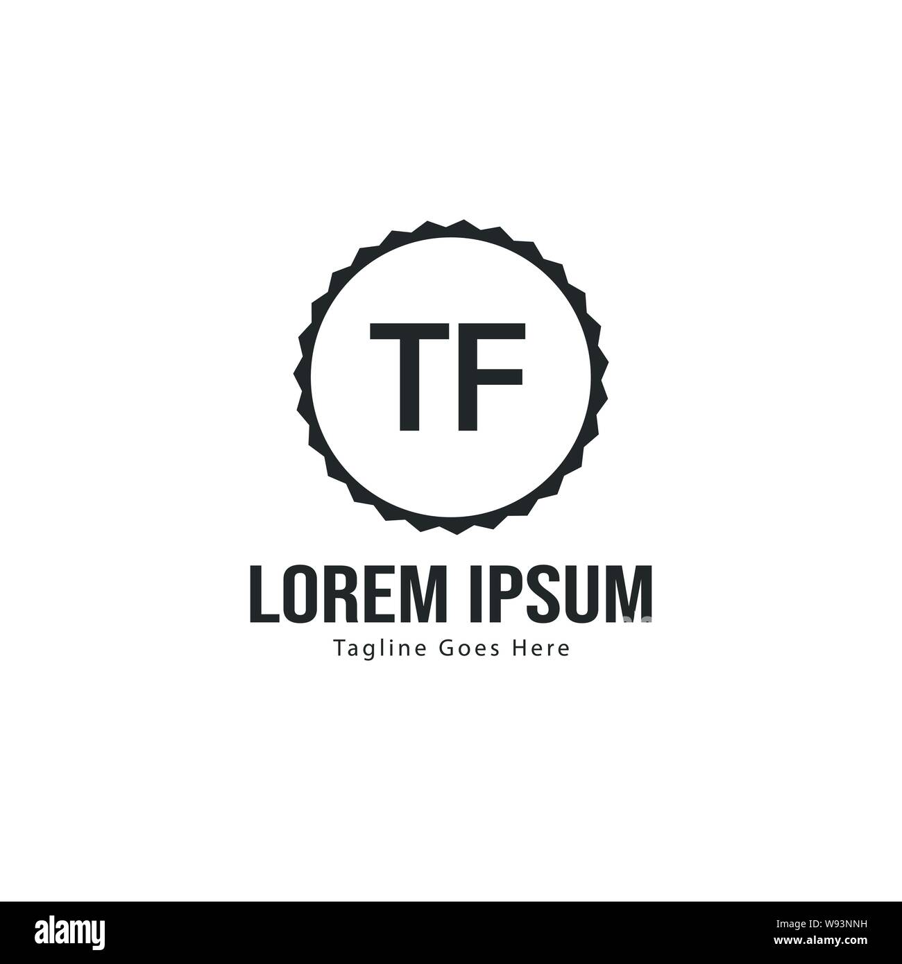 Initial TF logo template with modern frame. Minimalist TF letter logo ...