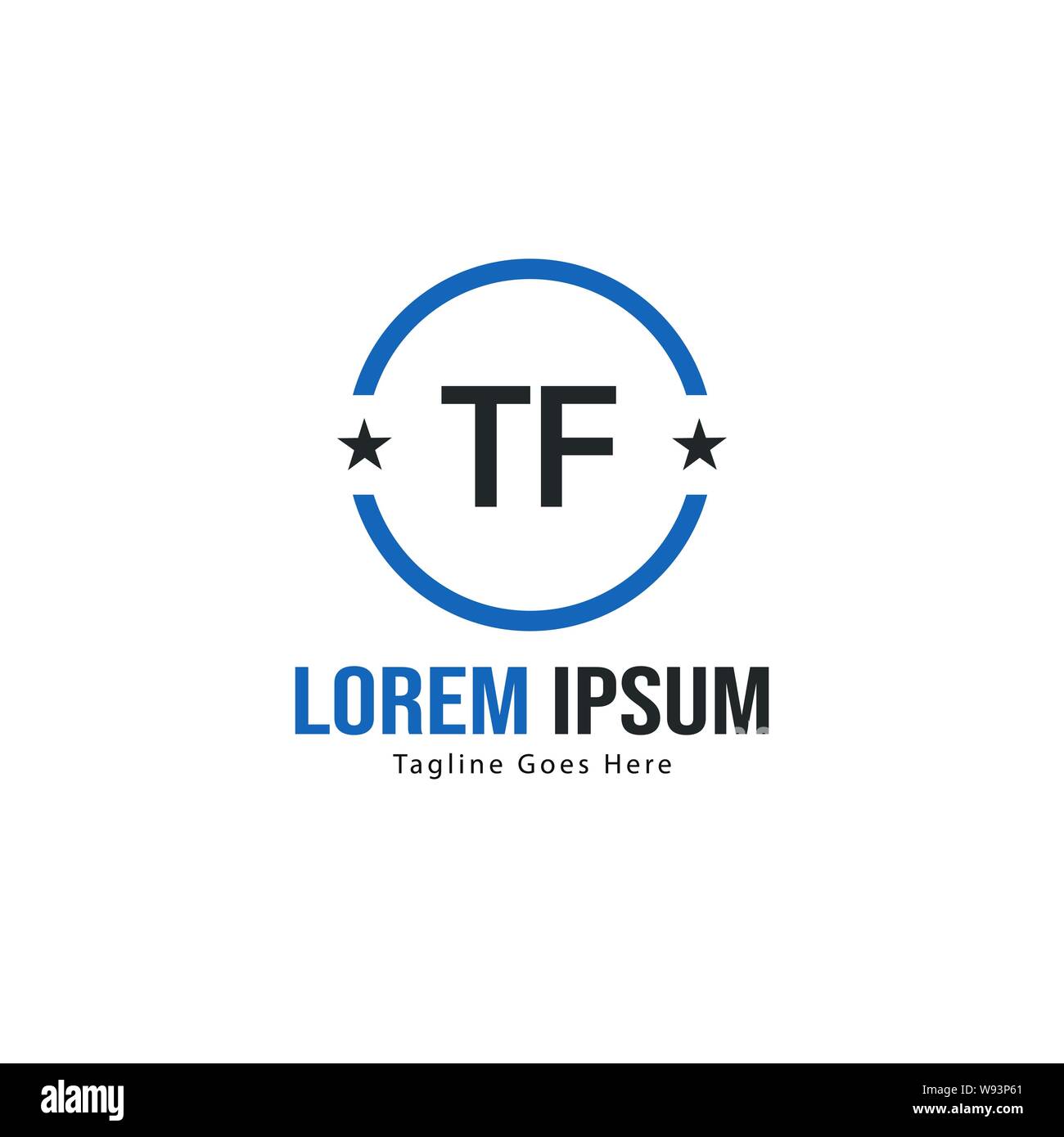 Initial TF logo template with modern frame. Minimalist TF letter logo ...