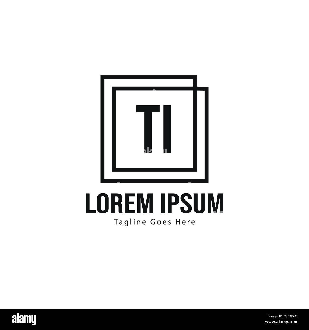 Initial TI logo template with modern frame. Minimalist TI letter logo ...