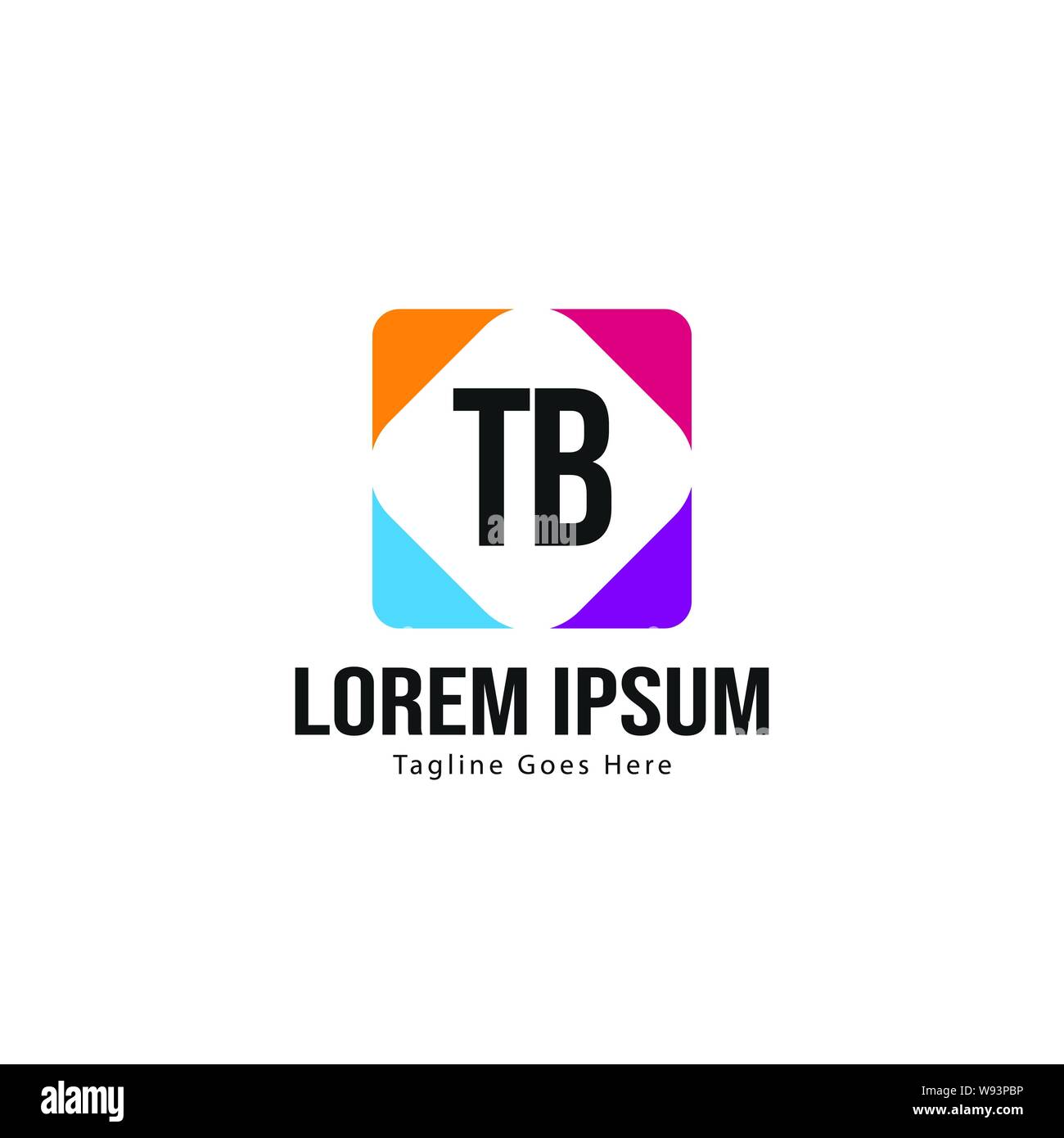 Initial TB logo template with modern frame. Minimalist TB letter logo ...