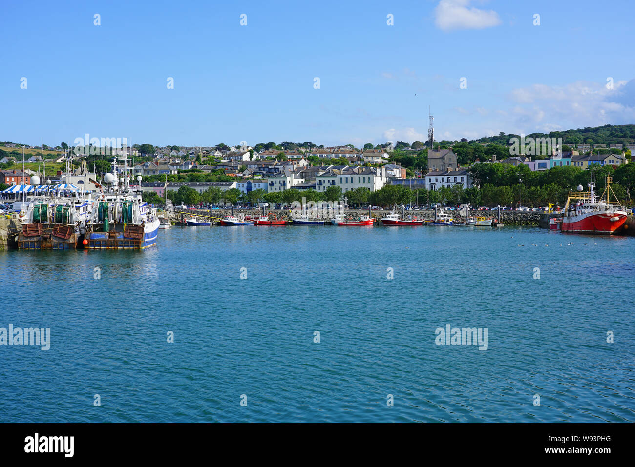 HOWTH, IRELAND- 27 JUL 2019- Colorful sailboats in Howth, a fishing ...