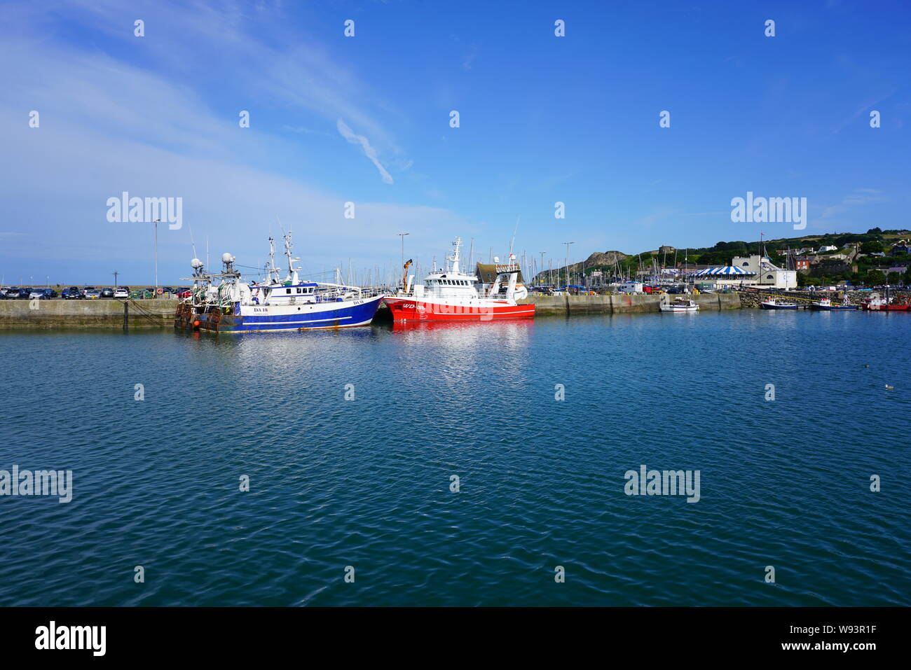 HOWTH, IRELAND- 27 JUL 2019- Colorful sailboats in Howth, a fishing ...