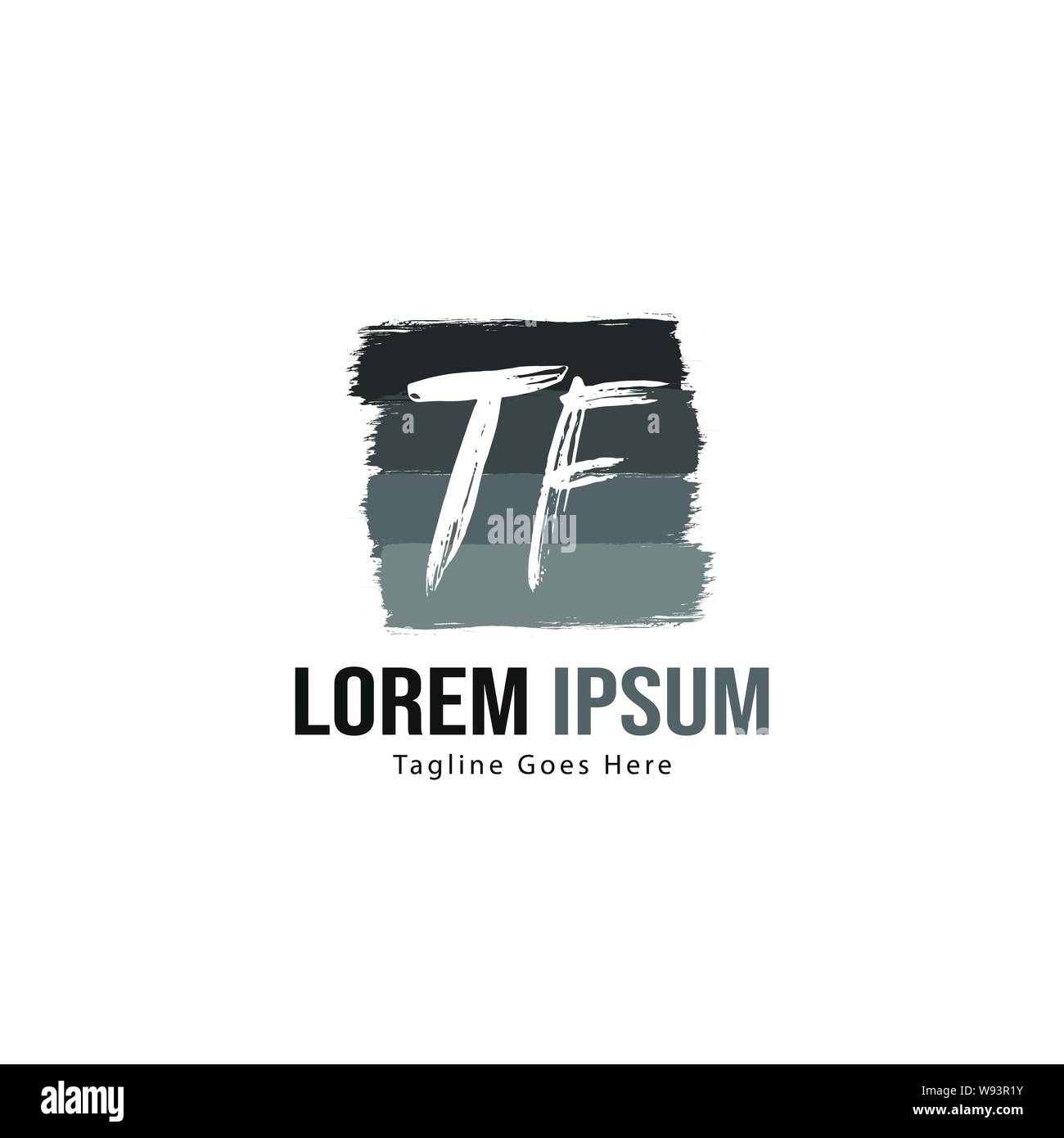 Initial TF logo template with modern frame. Minimalist TF letter logo ...