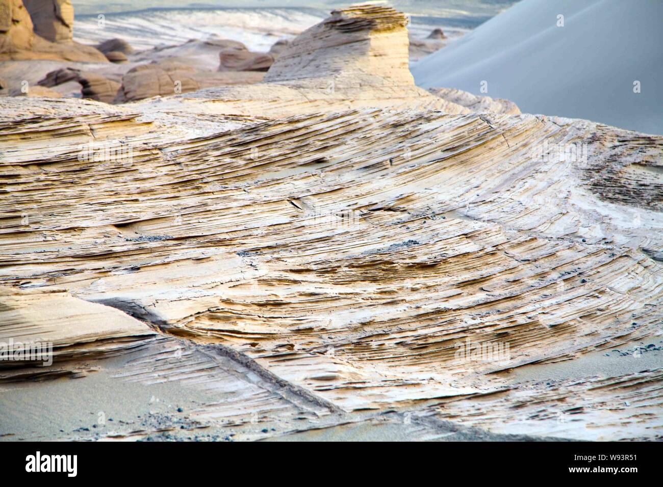 Landscape of Kumtag Desert, part of Taklamakan Desert, in Turpan ...