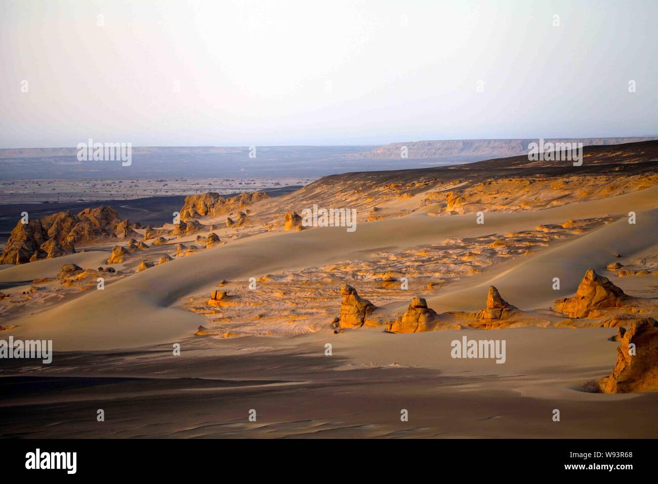 Landscape of Kumtag Desert, part of Taklamakan Desert, in Turpan ...