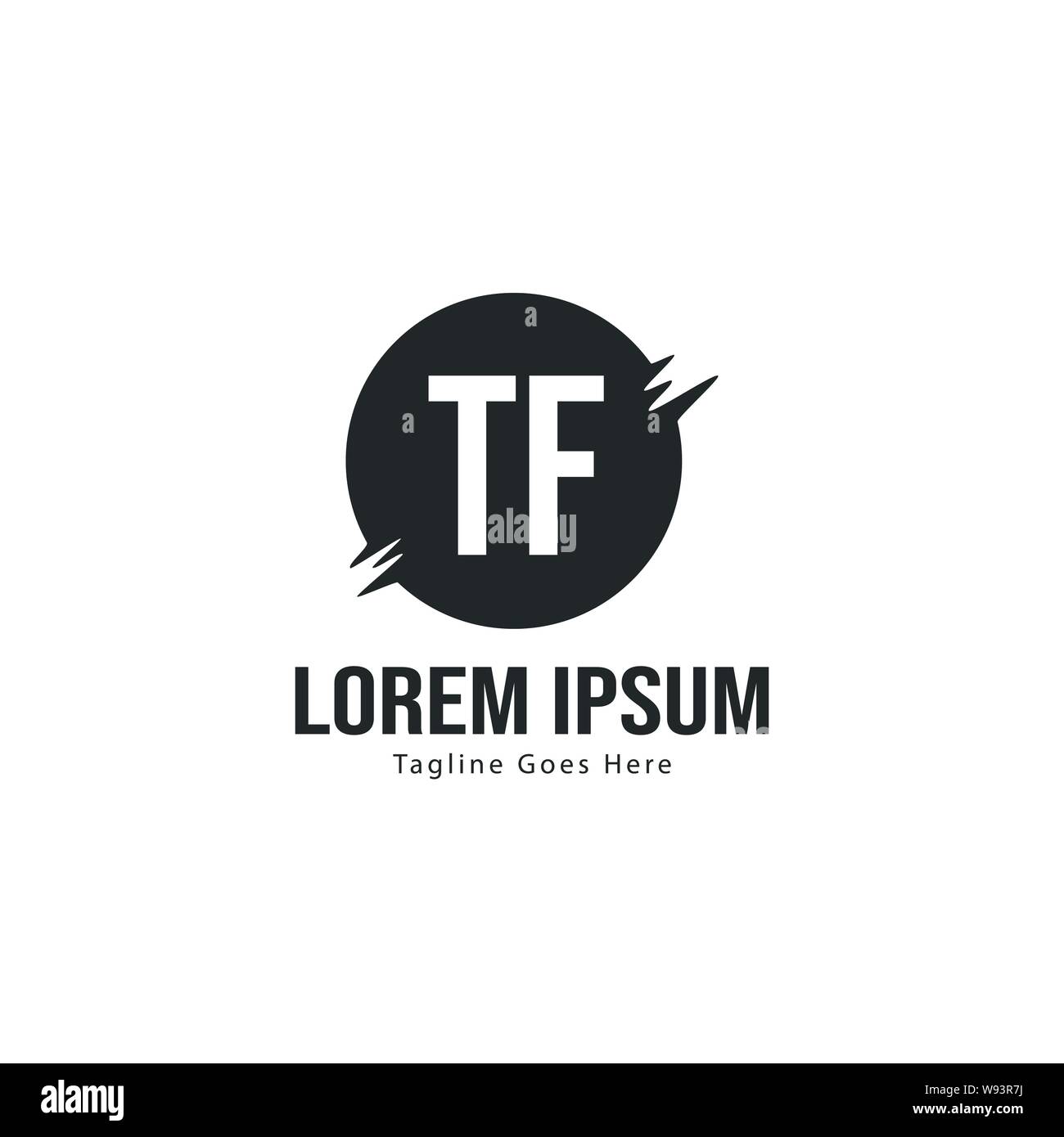 Initial TF logo template with modern frame. Minimalist TF letter logo ...