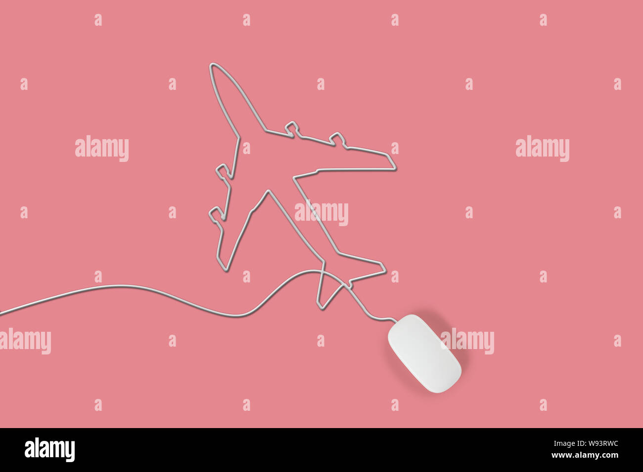 Computer mouse with its wire making an airplane Stock Photo - Alamy
