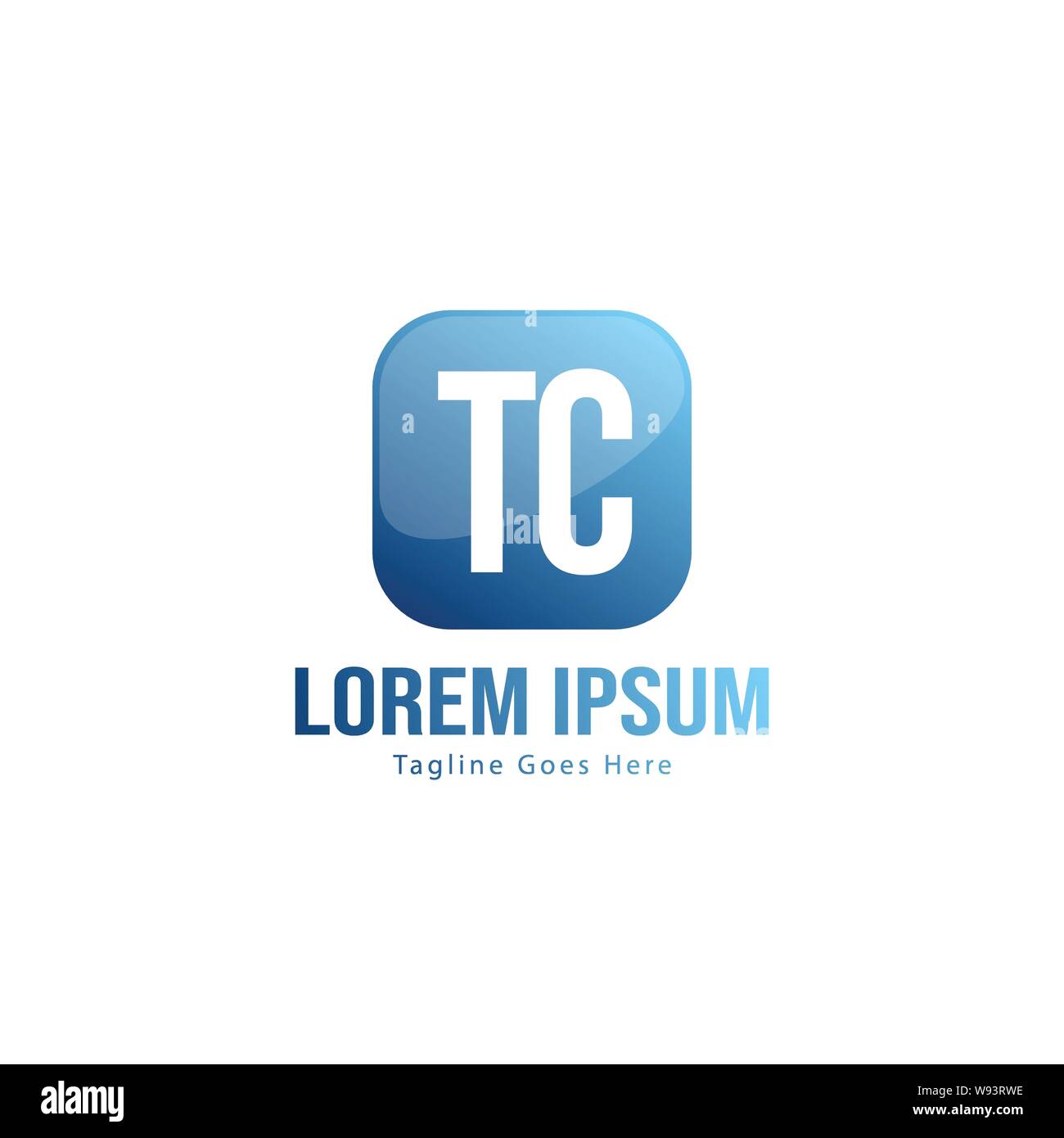 Initial TC logo template with modern frame. Minimalist TC letter logo ...