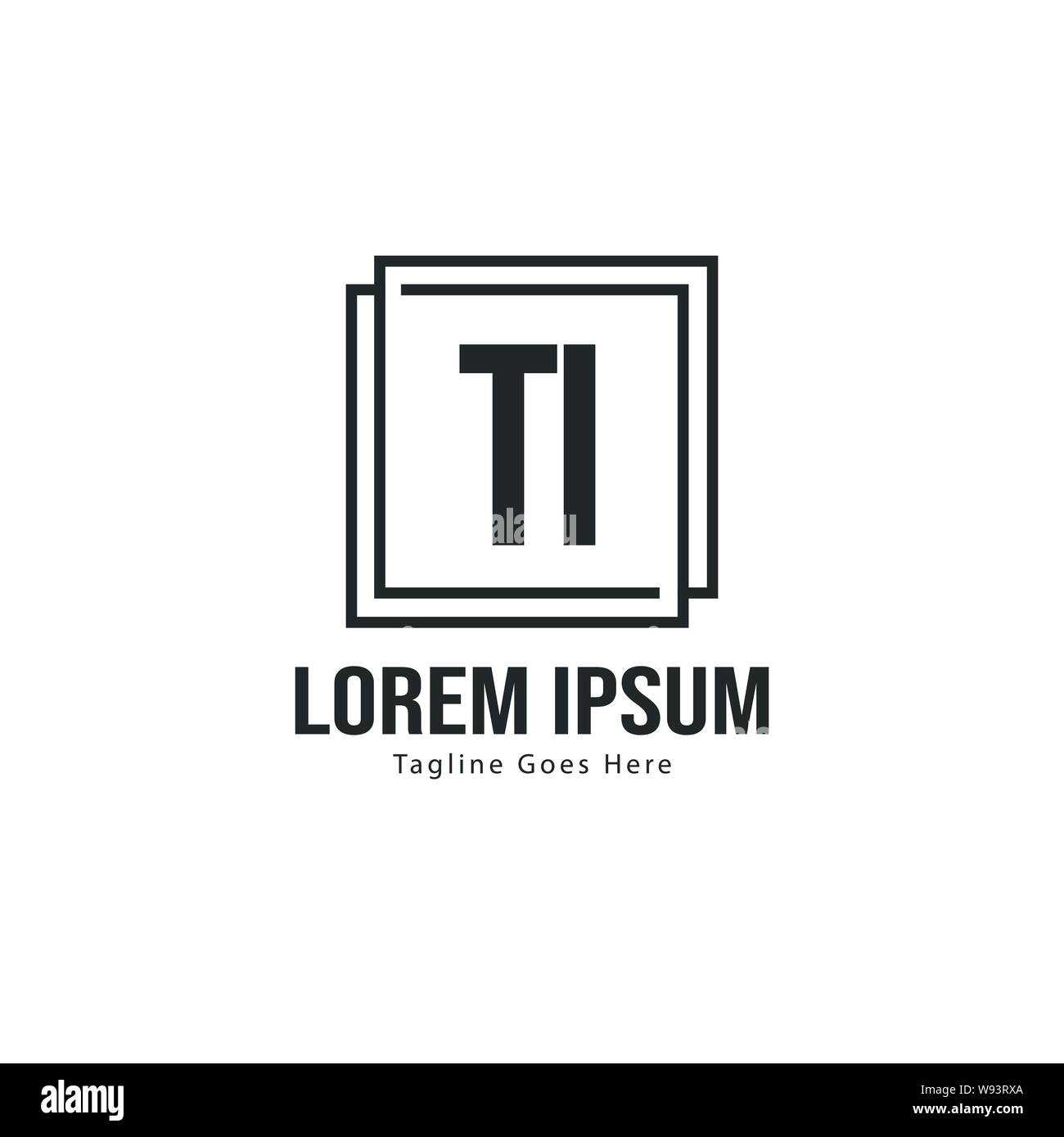 Initial TI logo template with modern frame. Minimalist TI letter logo ...