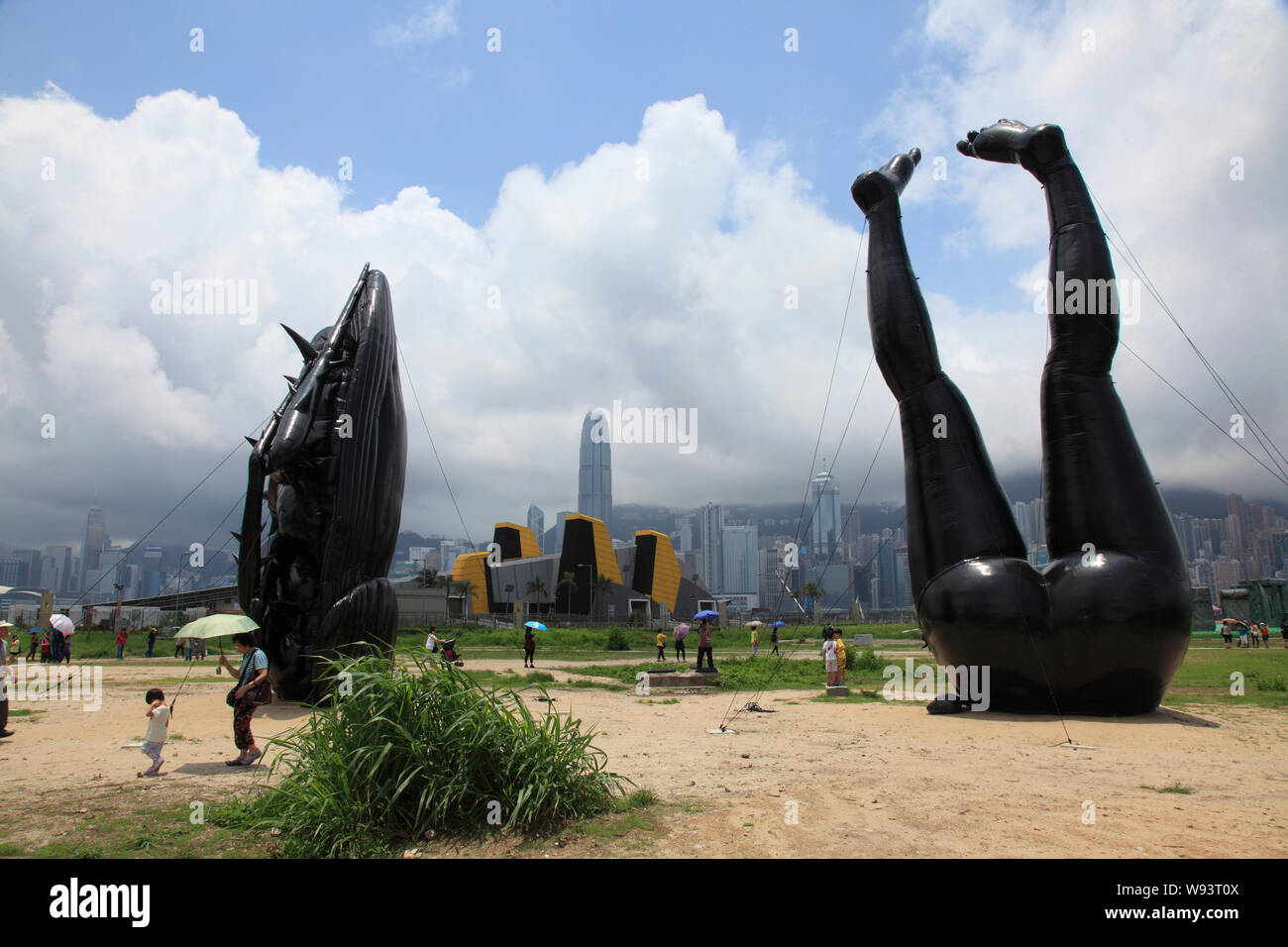 The sculptures by Hong Kong artist Tam Wai Ping titled, Falling into ...