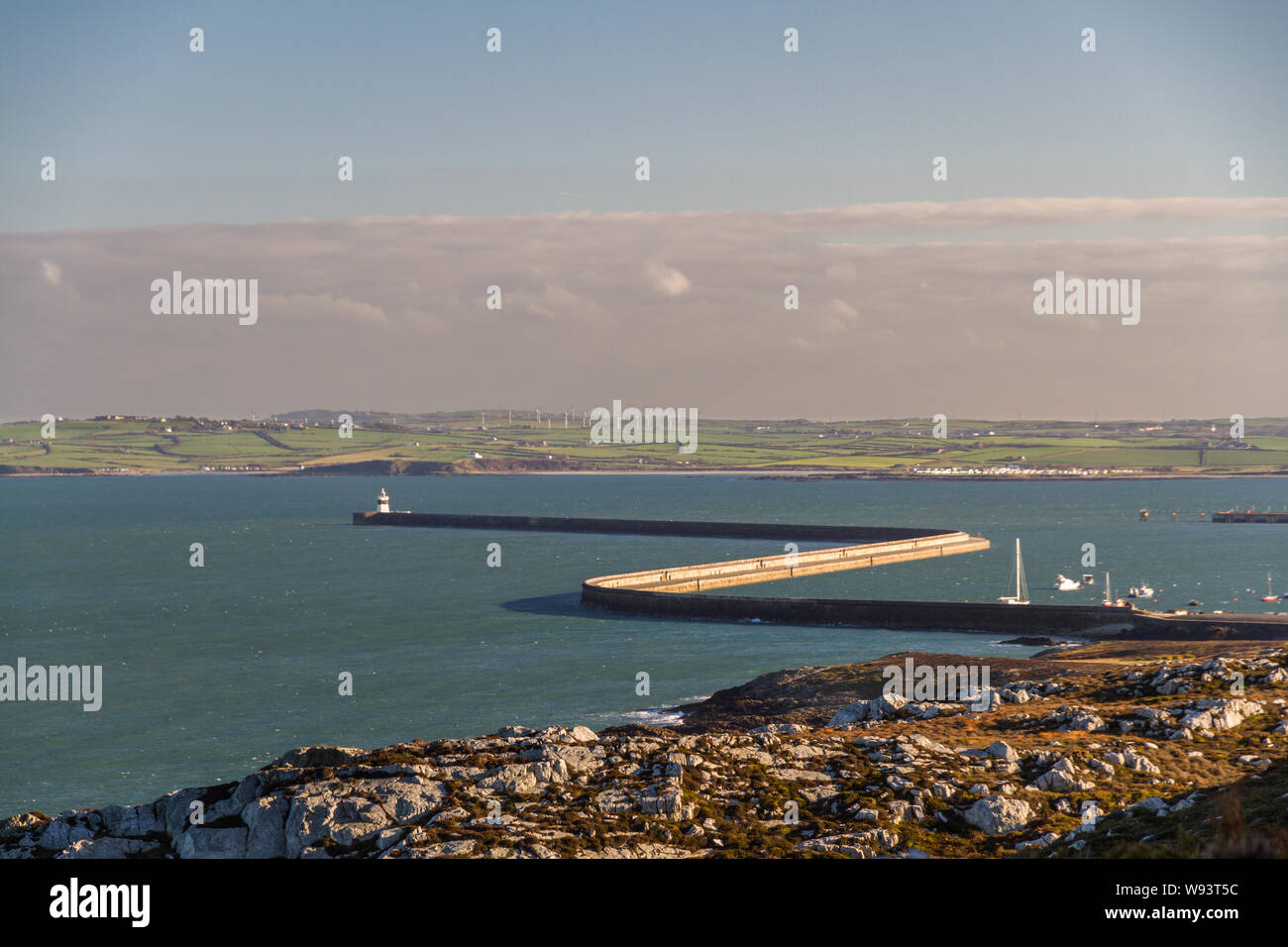 Lighthouse in holyhead harbour wales hi-res stock photography and ...