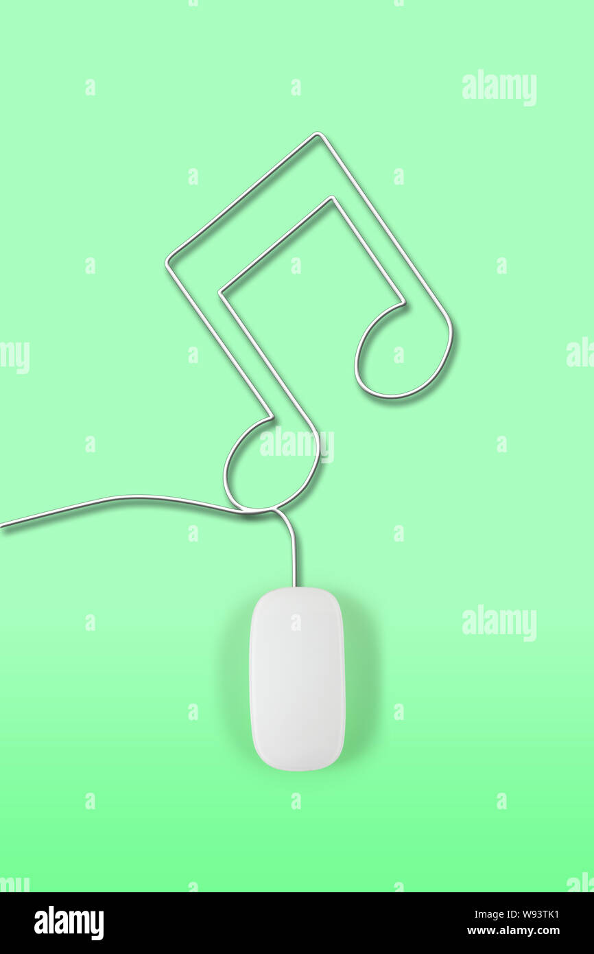 Computer mouse with its wire making a musical note Stock Photo - Alamy