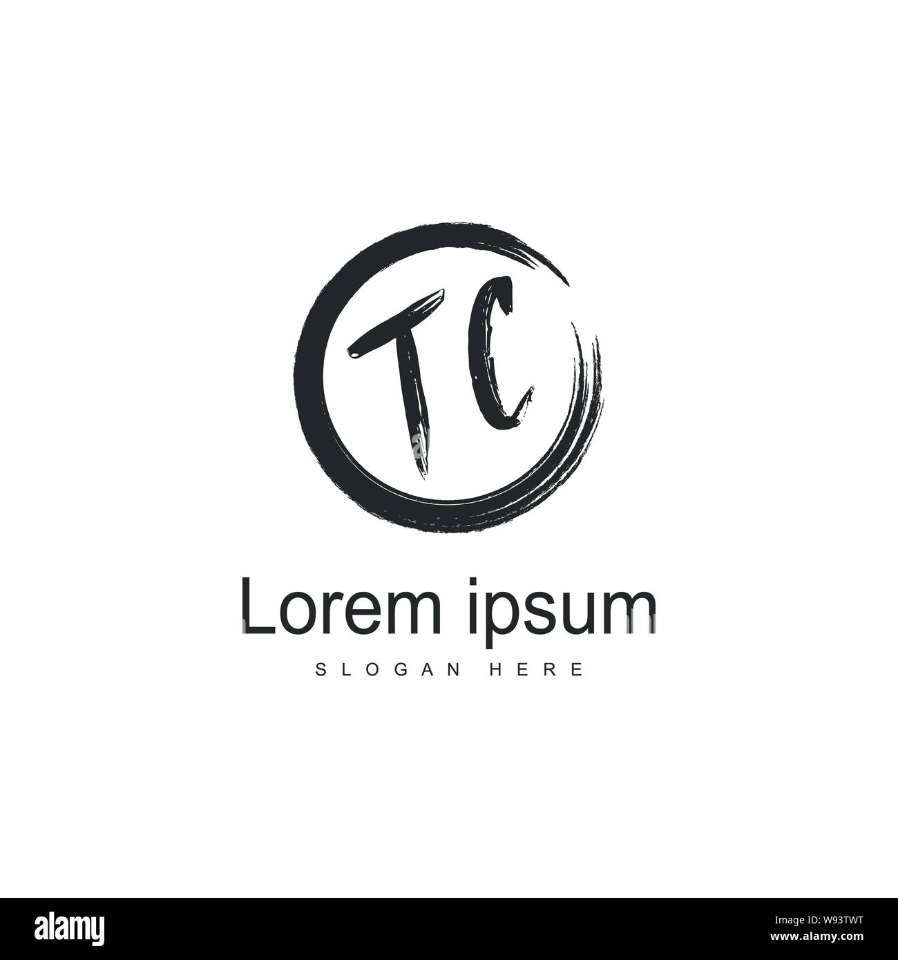 Initial TC logo template with modern frame. Minimalist TC letter logo ...