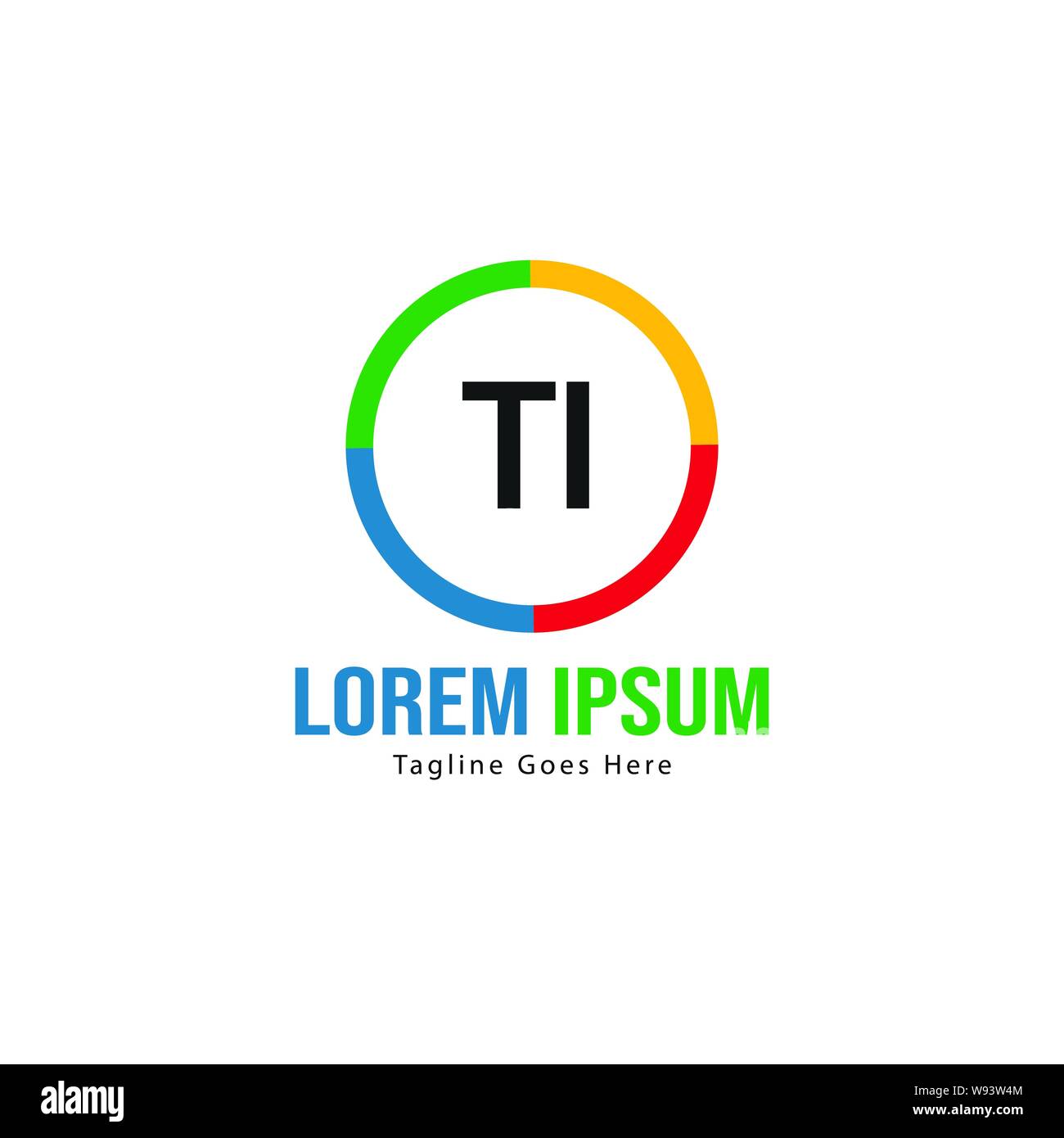 Initial TI logo template with modern frame. Minimalist TI letter logo ...