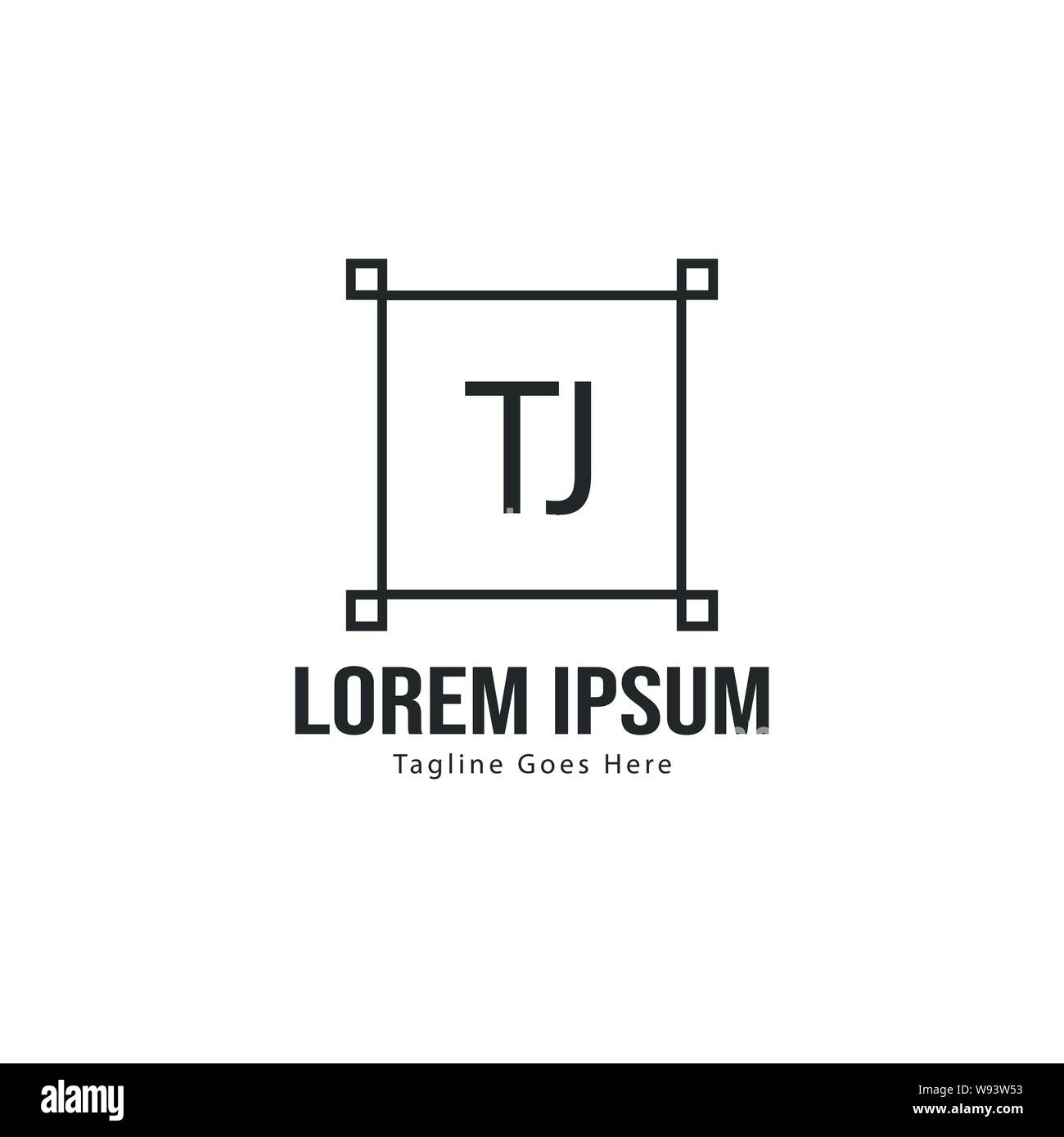 Initial TJ logo template with modern frame. Minimalist TJ letter logo ...