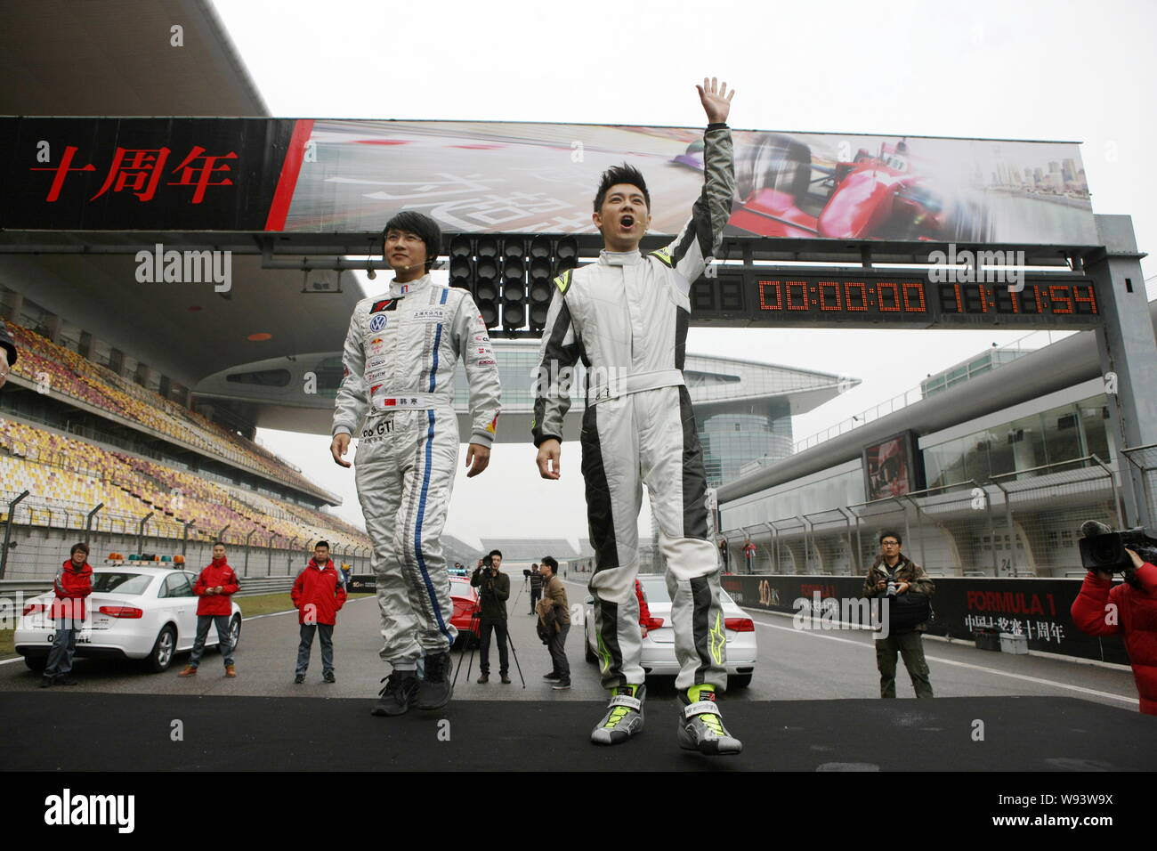 Chinese writer and racer Han Han, left, Taiwanese singer, actor and ...